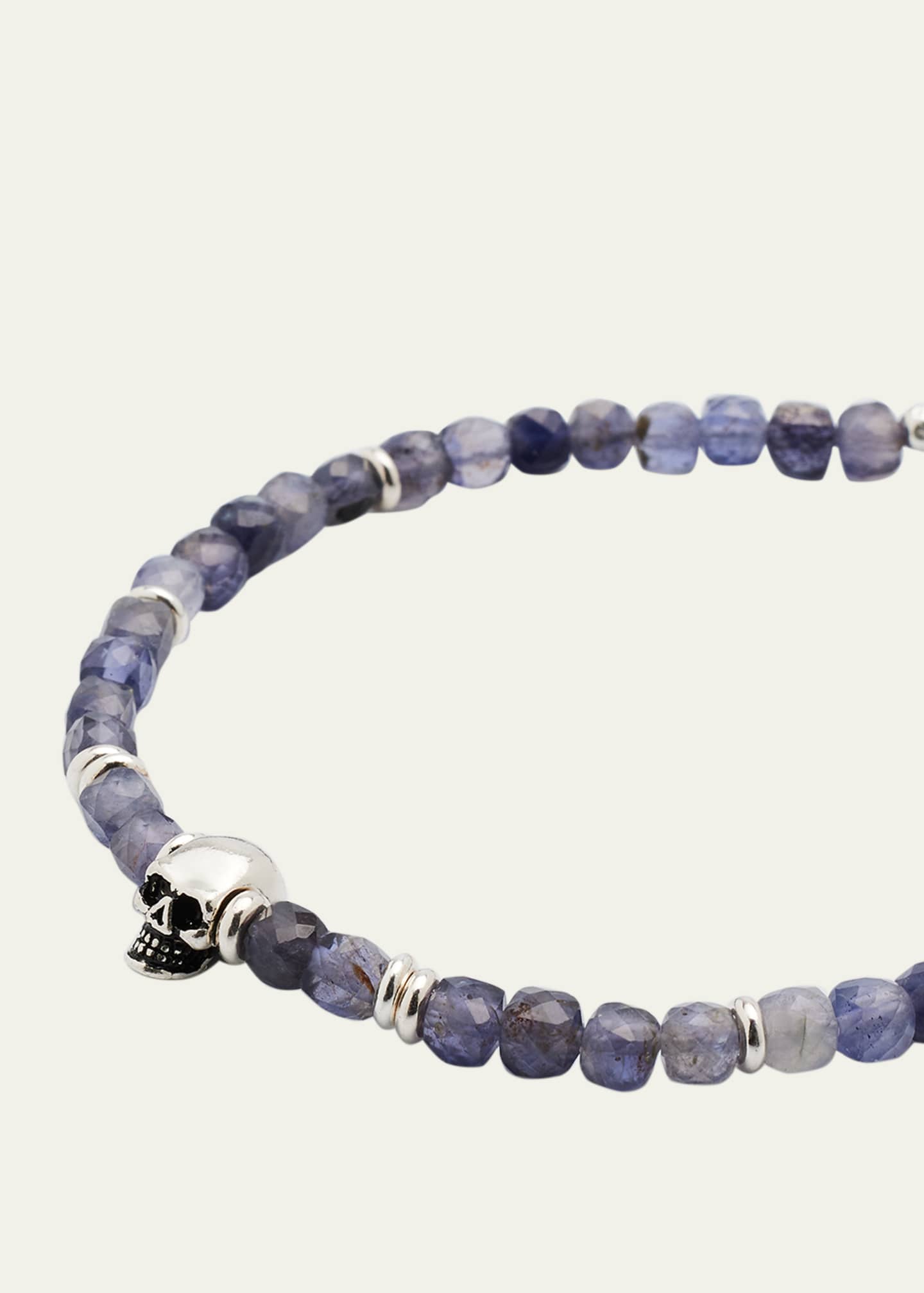 Jan Leslie Men's Gemstone Skull Beaded Bracelet - Bergdorf Goodman