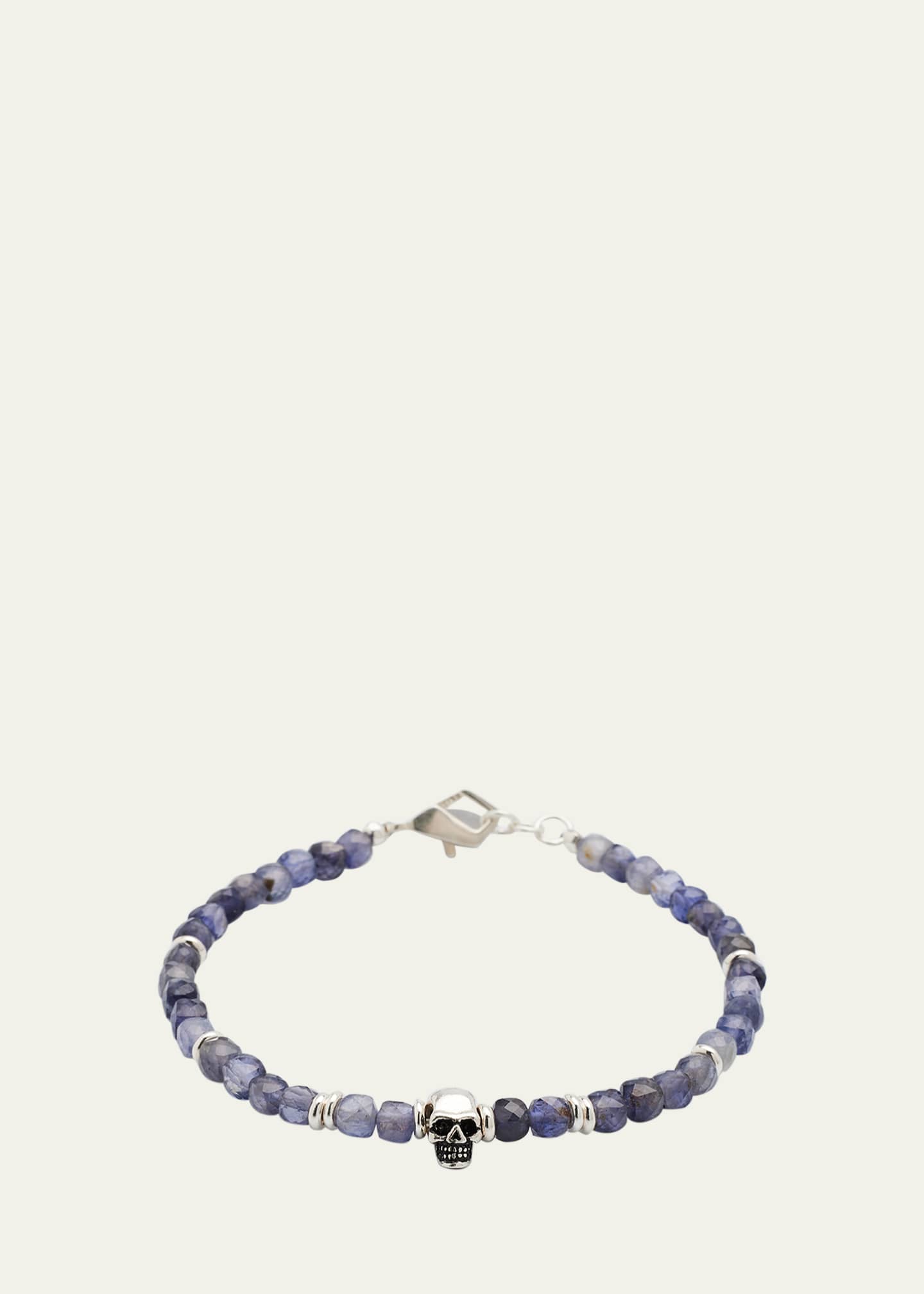 Jan Leslie Men's Gemstone Skull Beaded Bracelet - Bergdorf Goodman