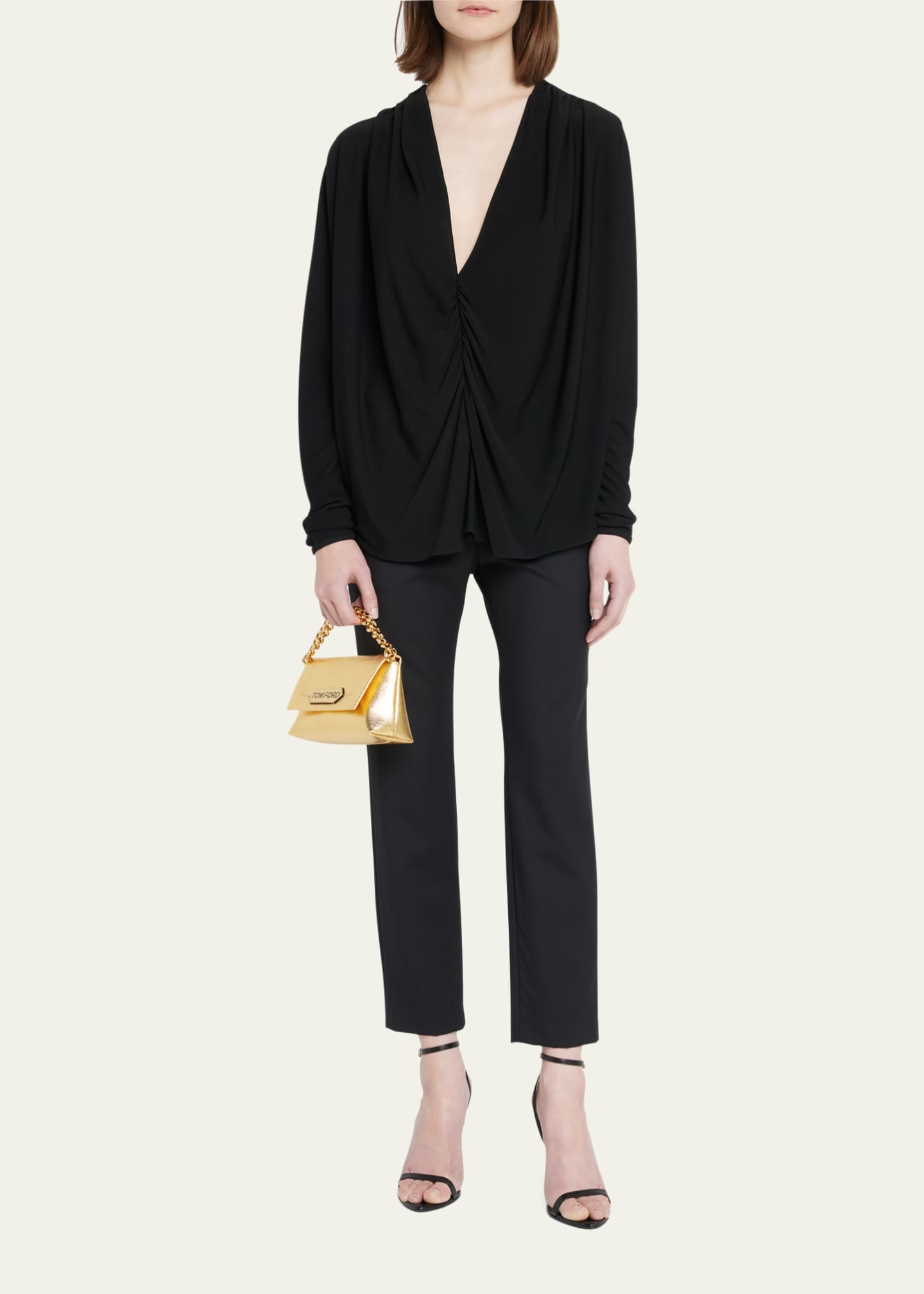 TOM FORD Label Mini Lizard-Print Chain Clutch Bag - Bergdorf Goodman