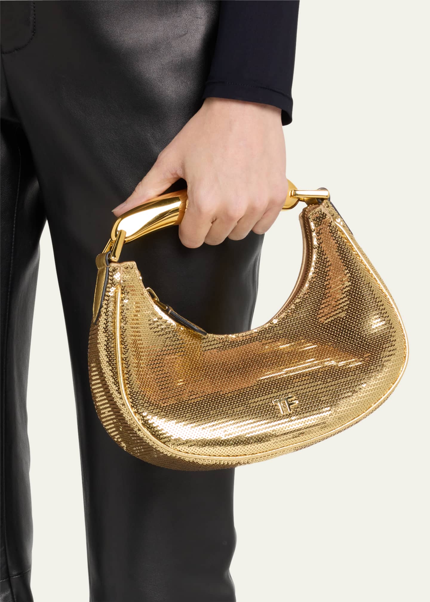 TOM FORD Bianca Mini Sequins Metallic Top-Handle Bag - Bergdorf Goodman