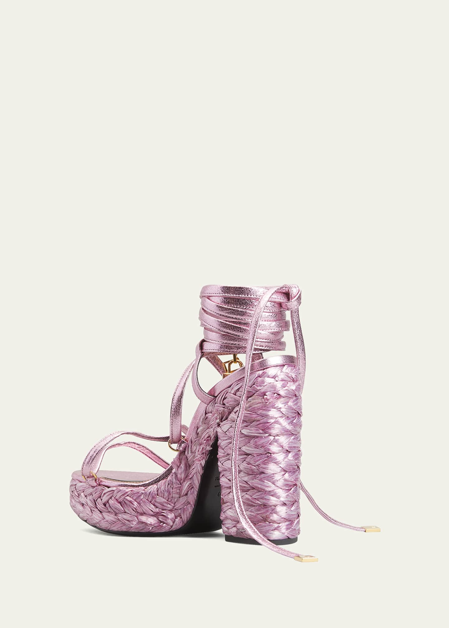 Tom Ford Metallic Rope Ankle Wrap Platform Sandals Bergdorf Goodman