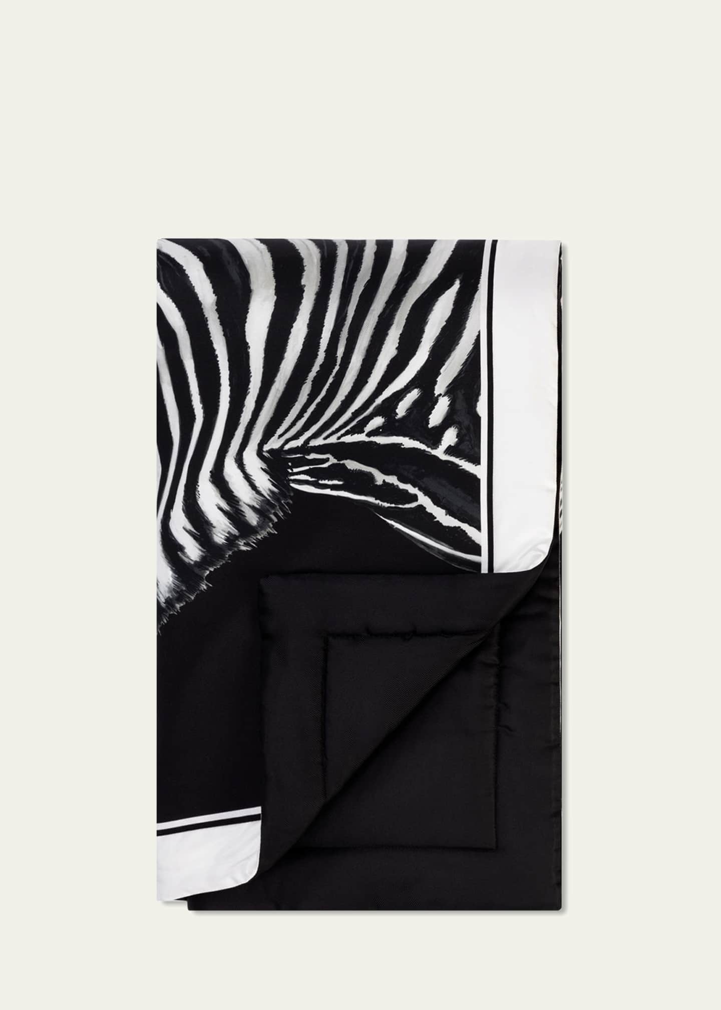 Dolce&Gabbana Zebra Silk Quilted Throw, 55" x 71" - Bergdorf Goodman