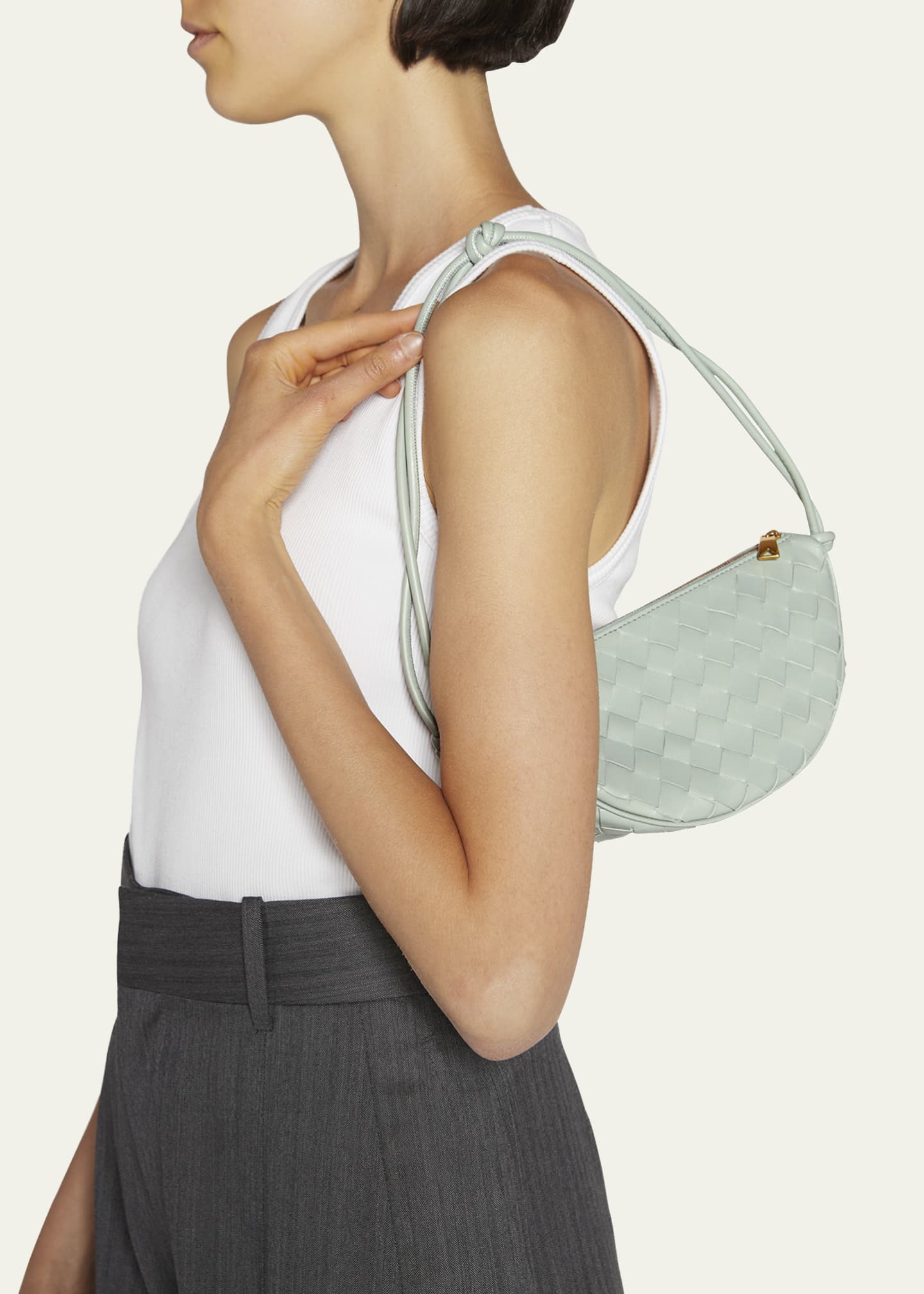 Bottega Veneta Half-Moon Intrecciato Leather Shoulder Bag - Bergdorf ...