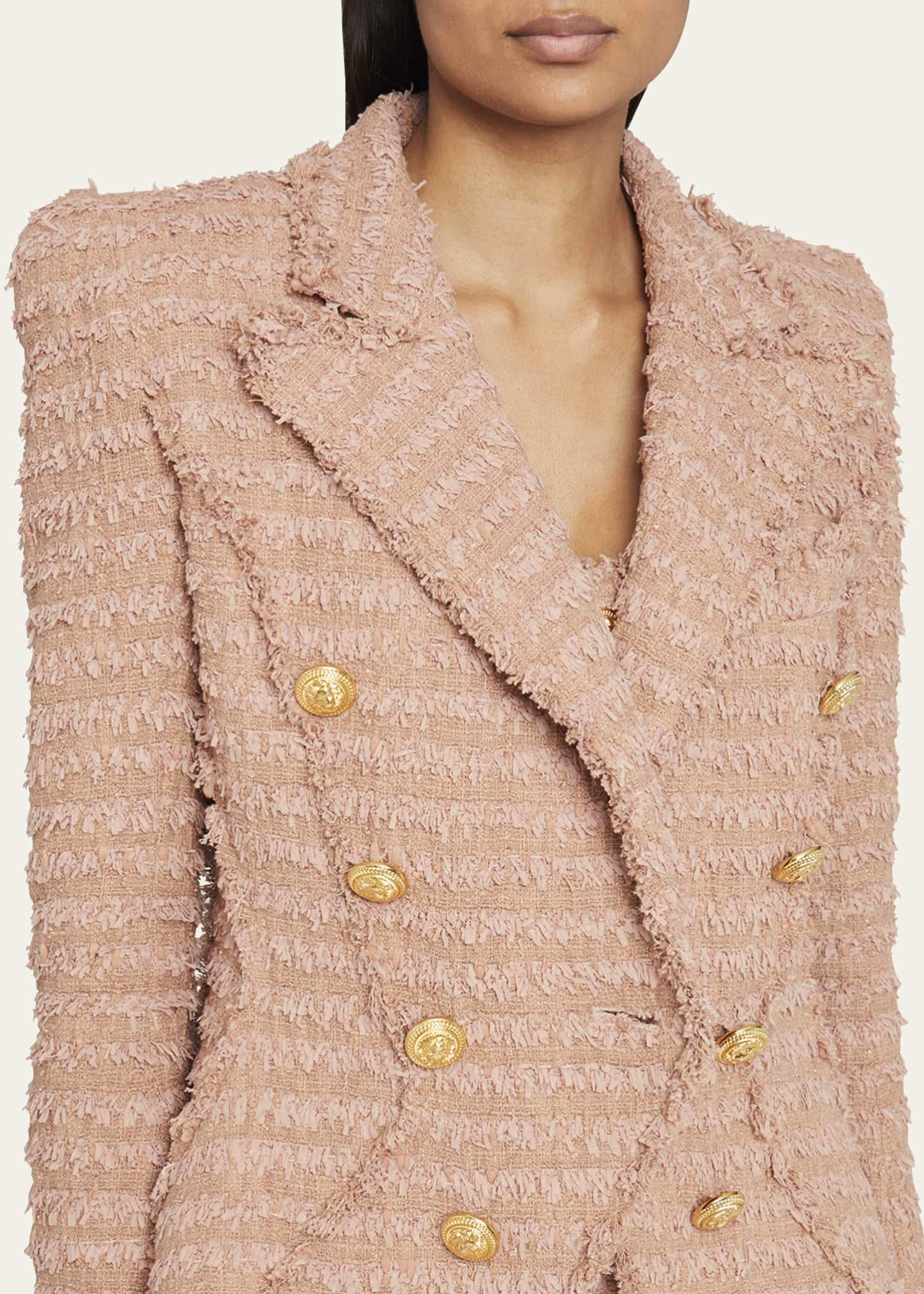 Balmain Tweed Tapered Waist Blazer Jacket - Bergdorf Goodman