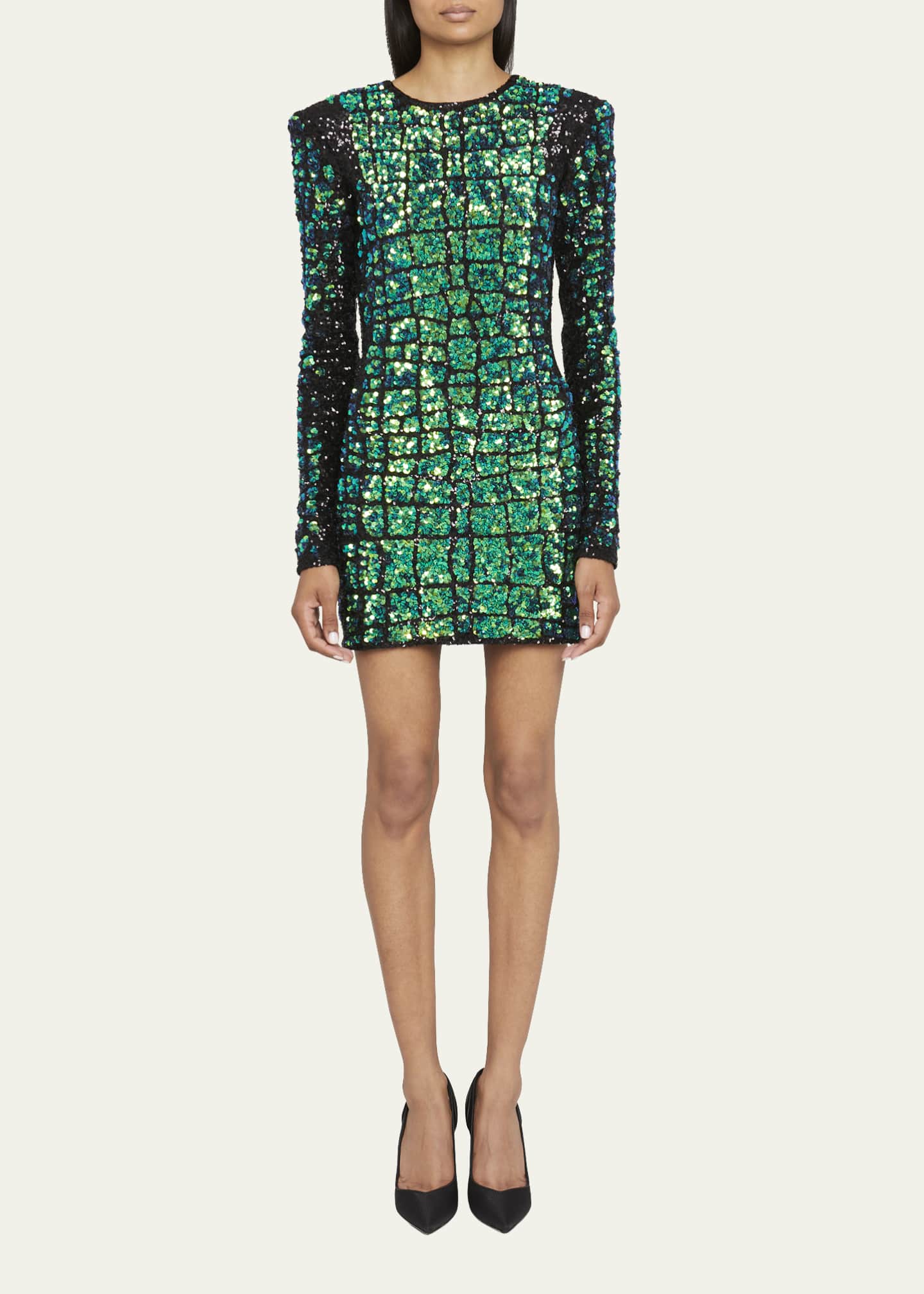 Balmain Sequin Embroidered Mini Dress - Bergdorf Goodman