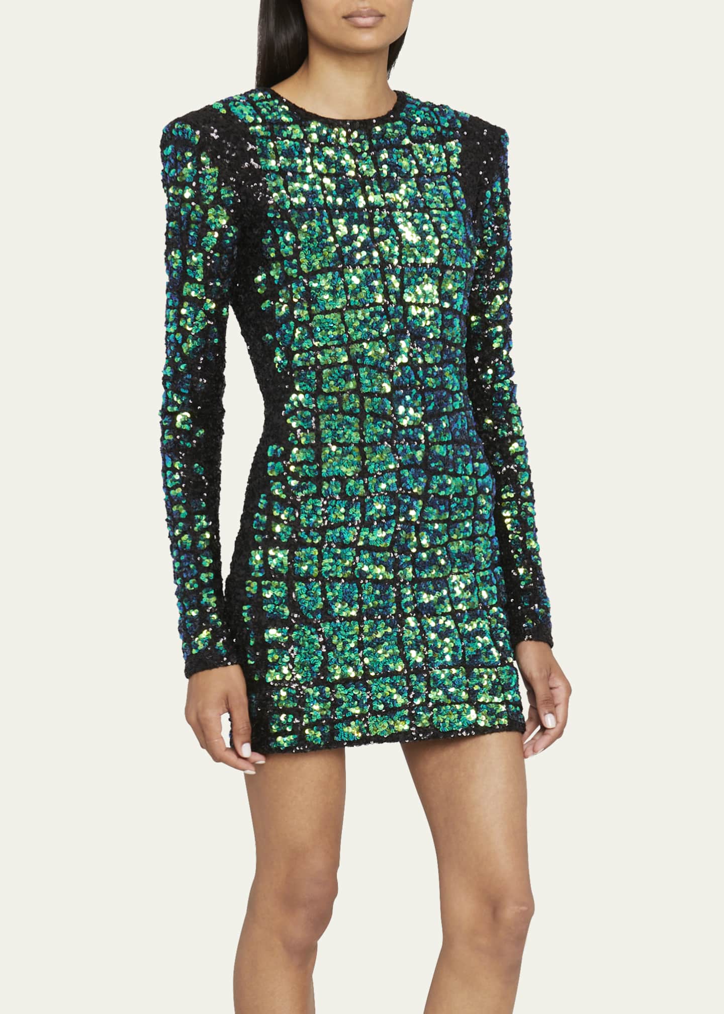 Balmain Sequin Embroidered Mini Dress - Bergdorf Goodman