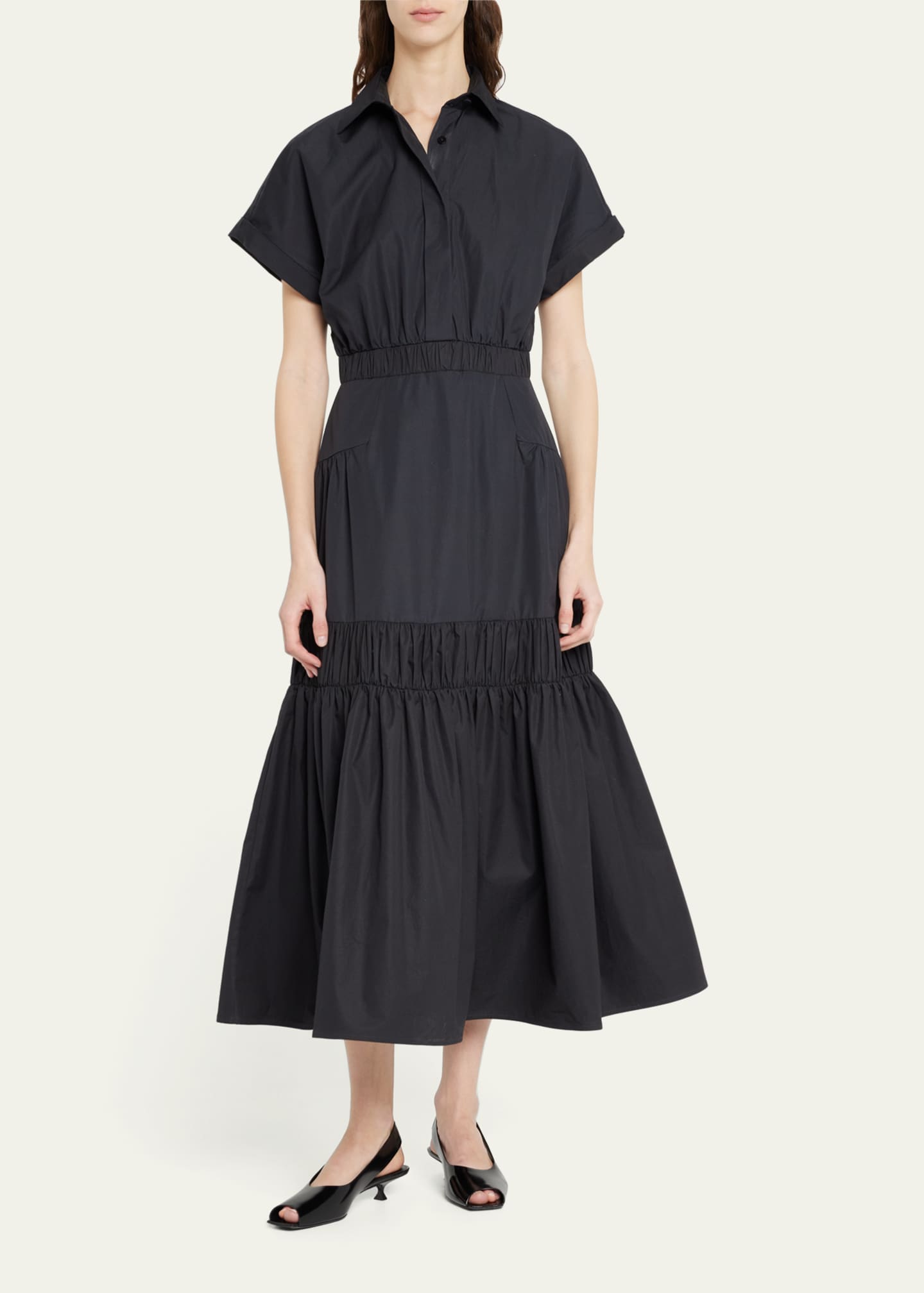Silvia Tcherassi Miniato Ruched Mermaid Midi Dress Bergdorf Goodman