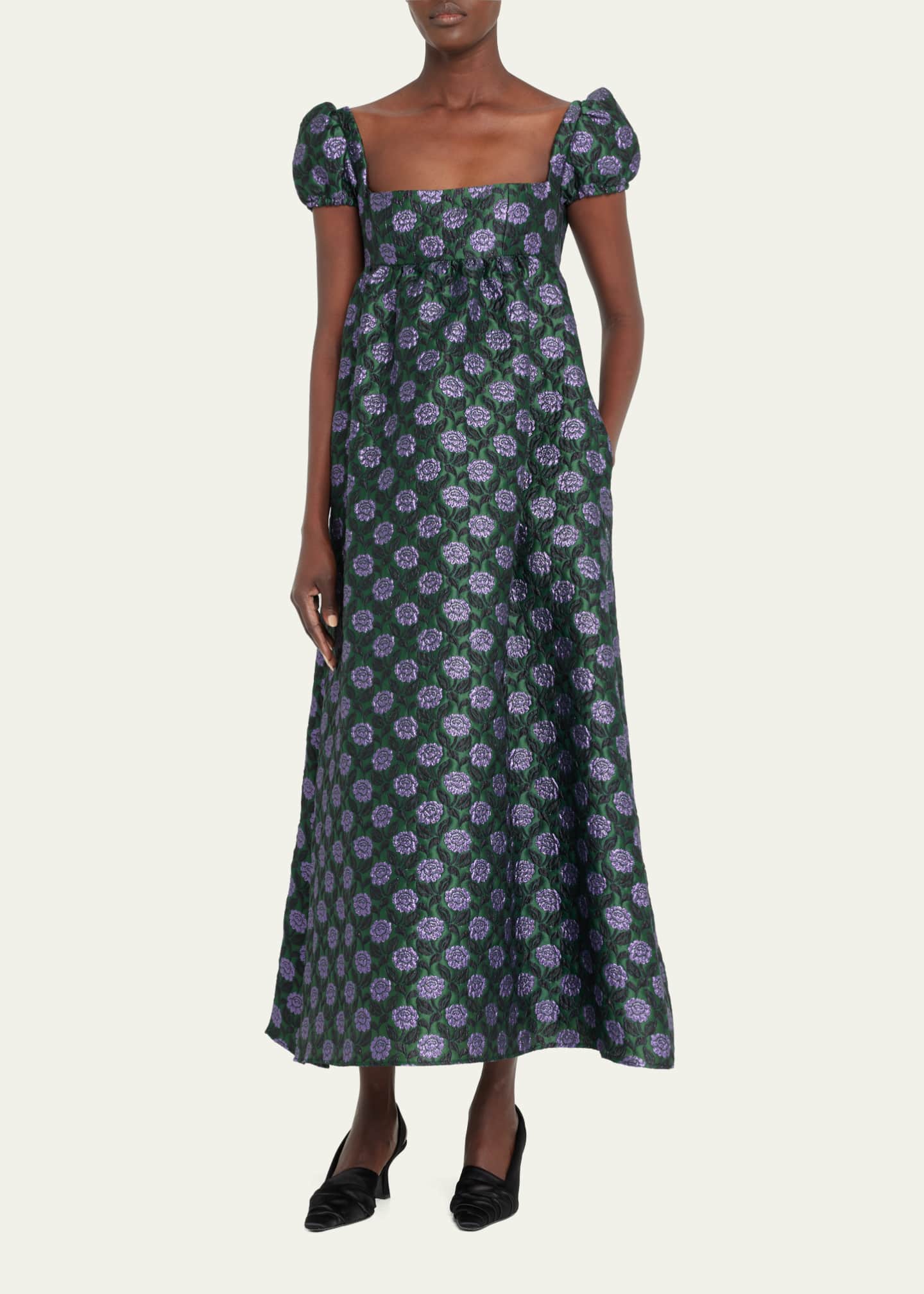 Autumn Adeigbo Jade Floral Beaded Empire Midi Dress - Bergdorf Goodman