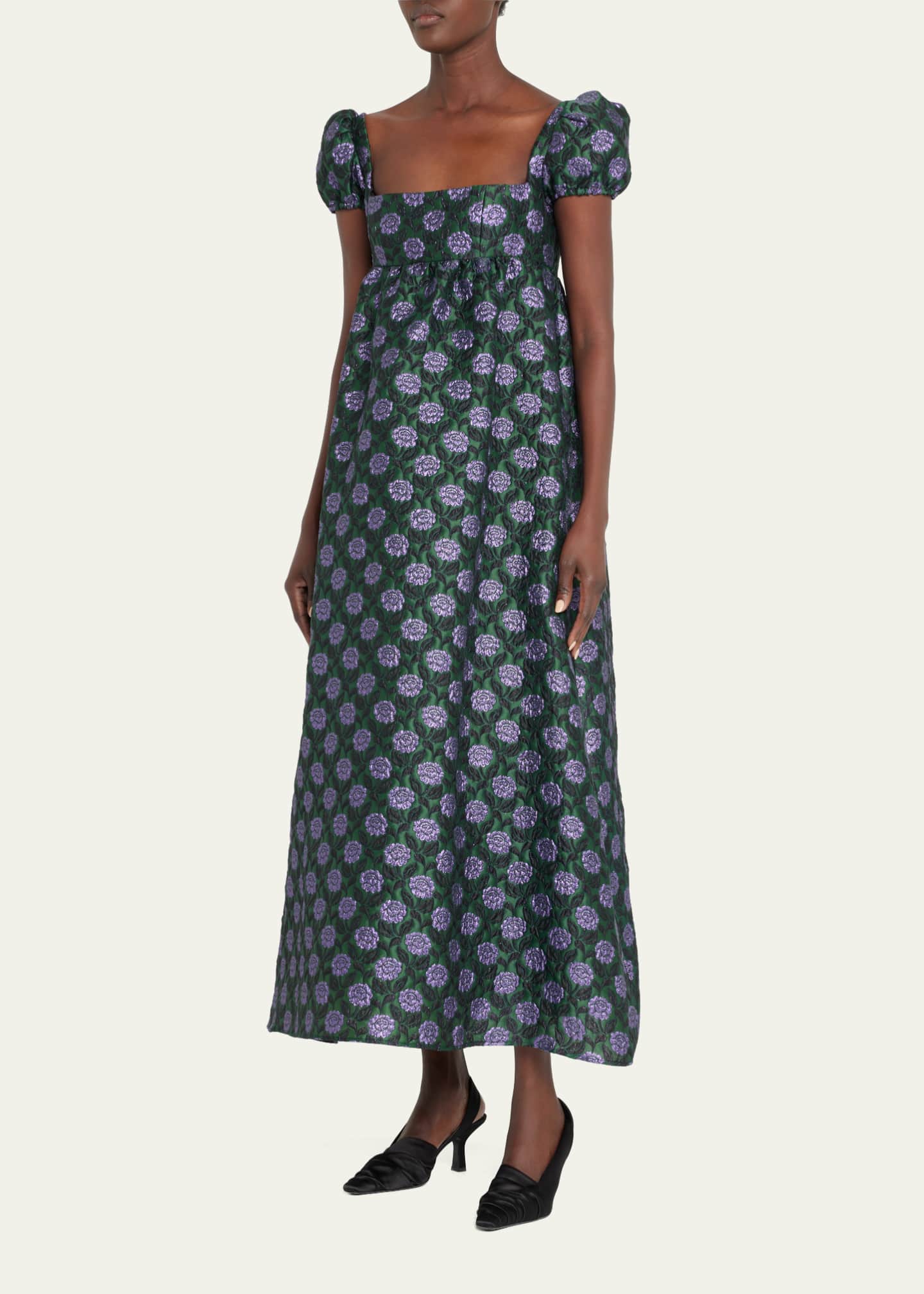 Autumn Adeigbo Jade Floral Beaded Empire Midi Dress - Bergdorf Goodman