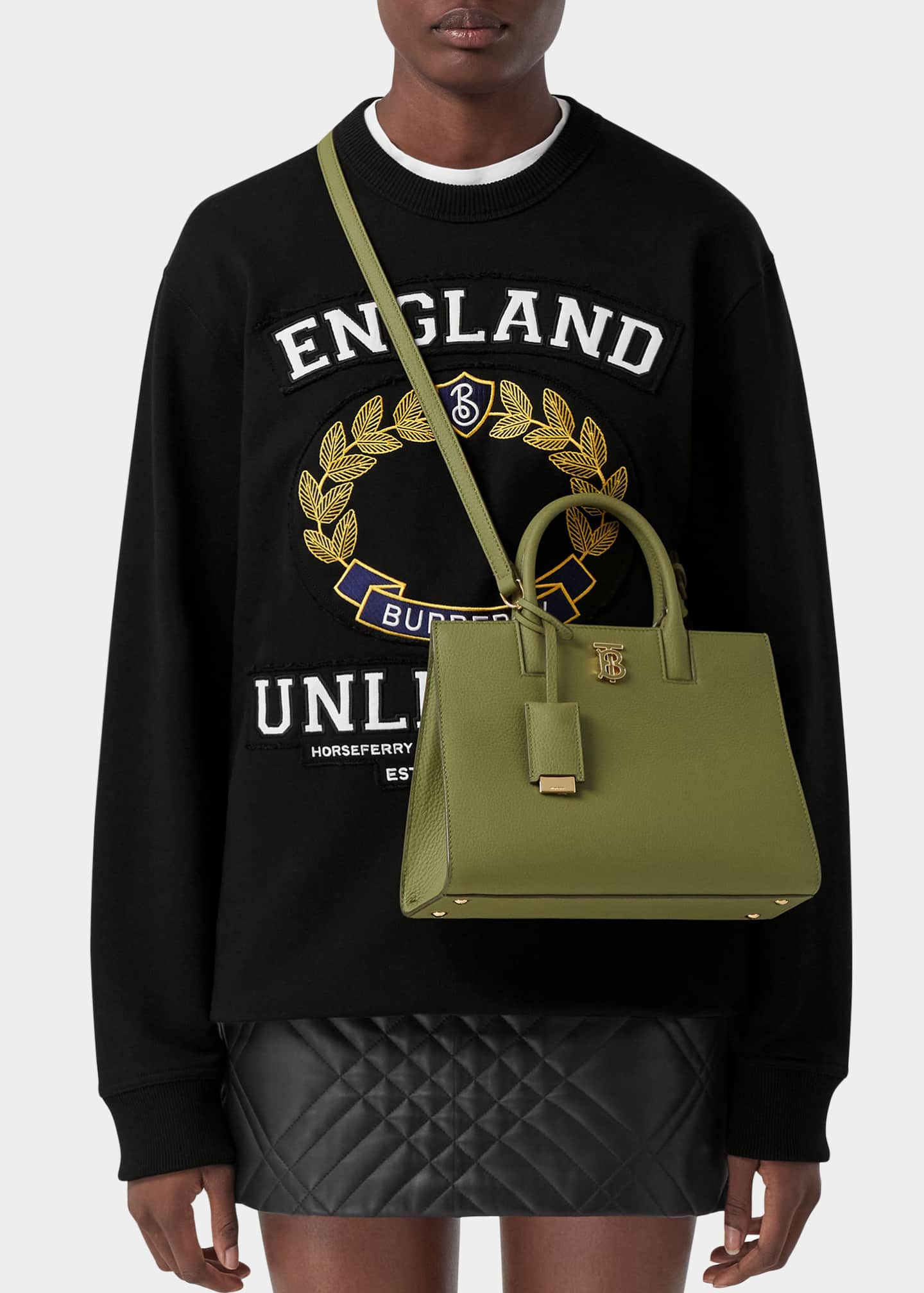 Burberry Frances Grainy Leather Top-Handle Bag - Bergdorf Goodman