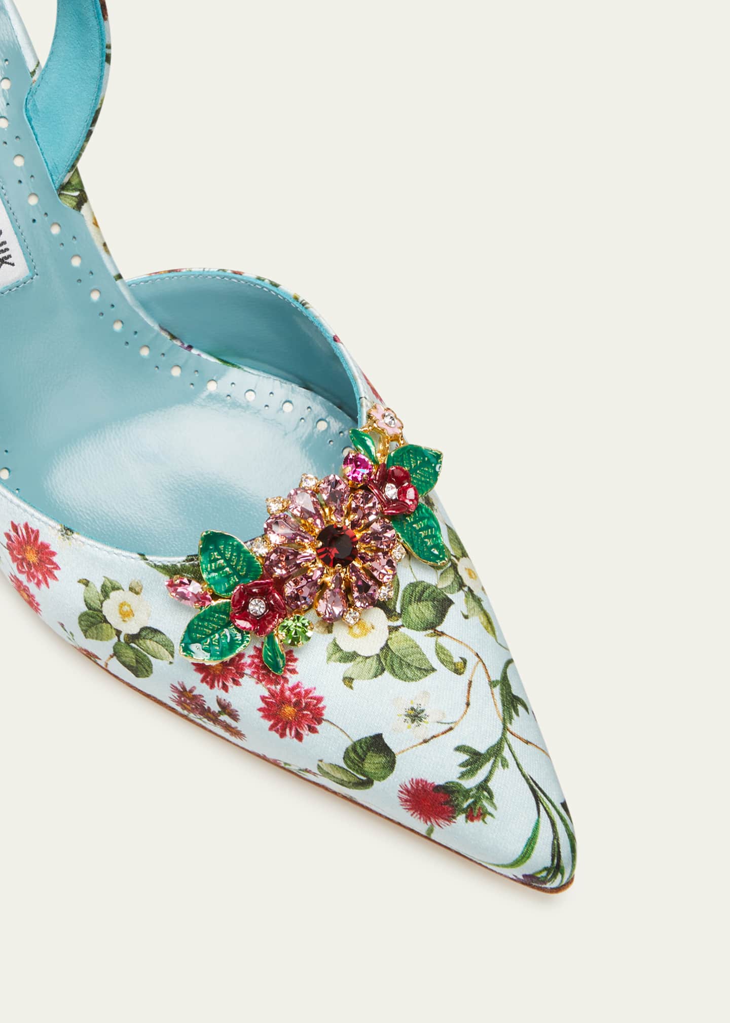 Manolo Blahnik Malak Floral Crystal Halter Pumps - Bergdorf Goodman