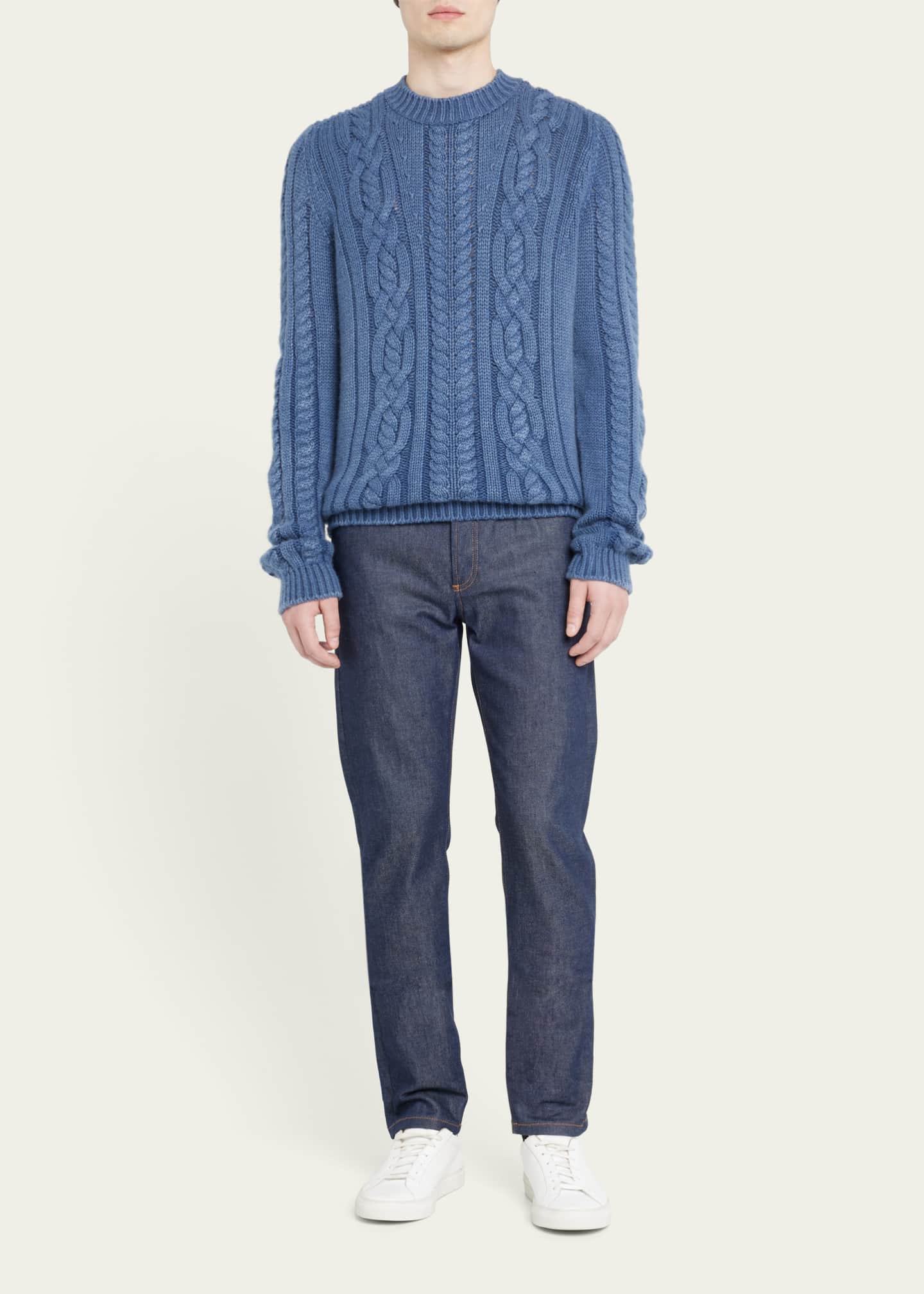 Iris Von Arnim Mens Cashmere Cable Knit Sweater Bergdorf Goodman
