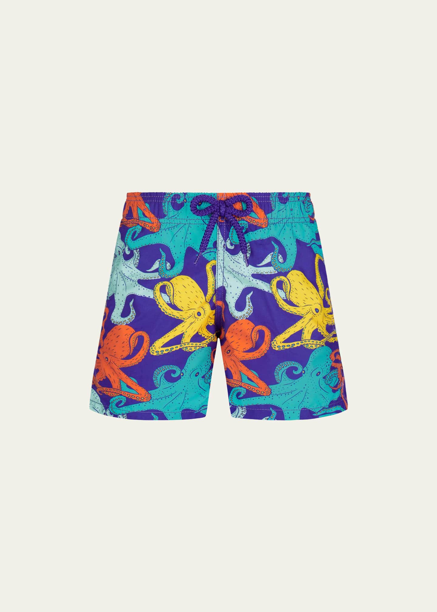 Vilebrequin Boy's Octopus-Print Multicolor Swim Shorts, Size 2-14 ...