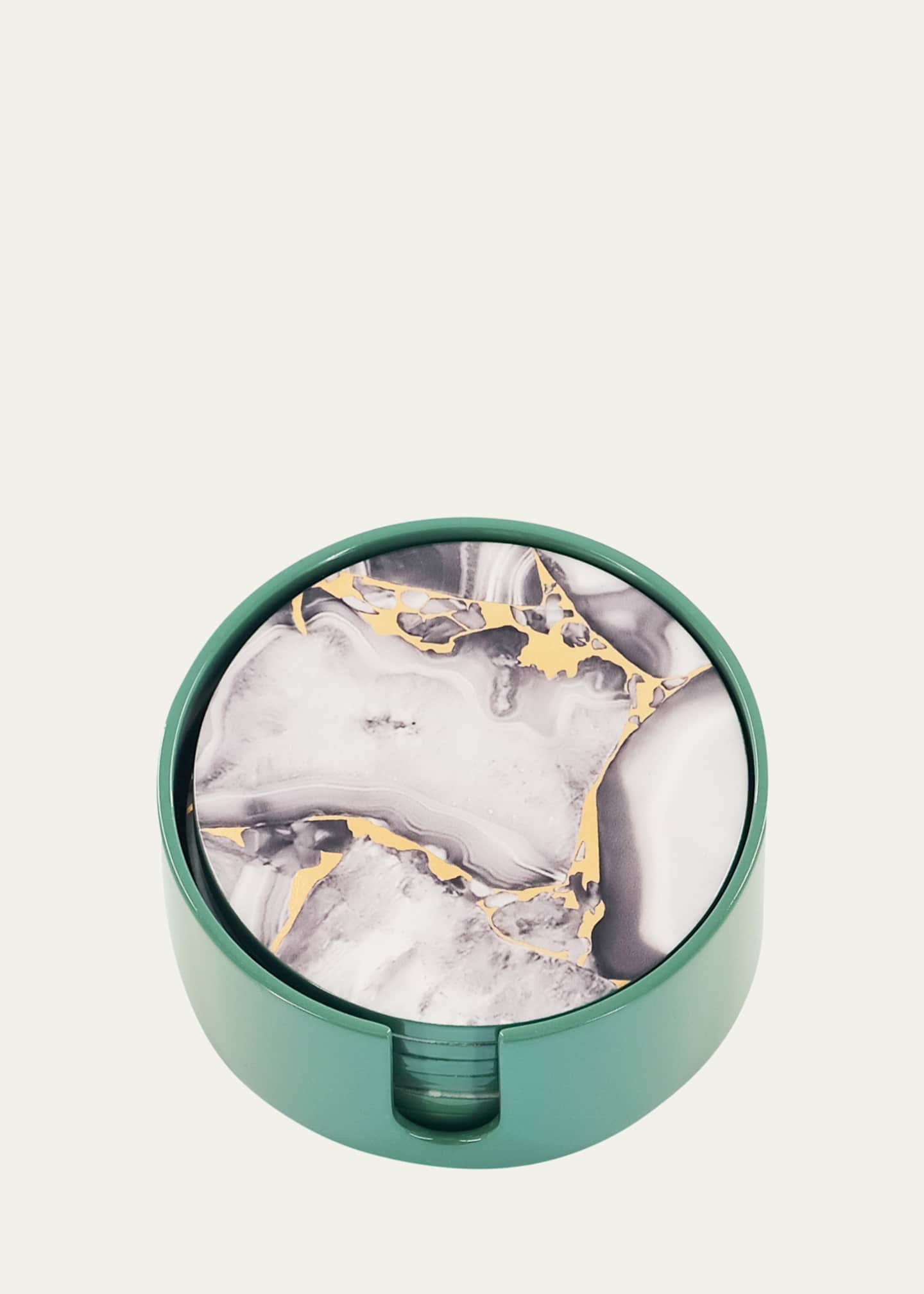 Nomi K Grey Stone Lacquer Coasters & Holder, Set of 6 - Bergdorf Goodman