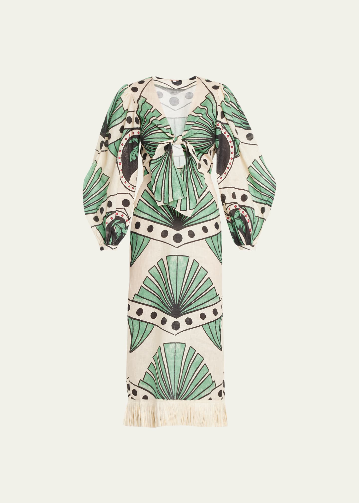 Johanna Ortiz Mother Continent Tie-Front Fringe Dress - Bergdorf Goodman