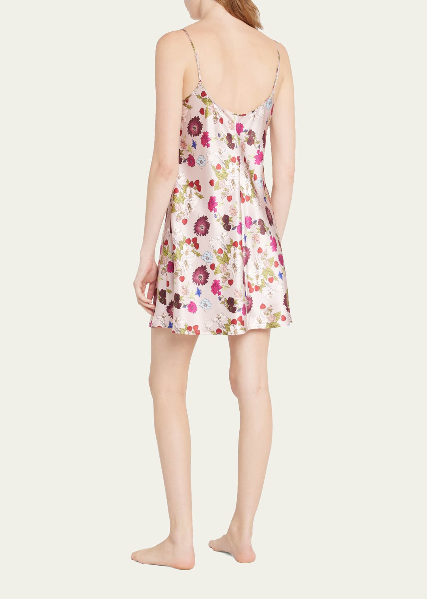 La Perla Floral-Print Silk Slip Dress - Bergdorf Goodman