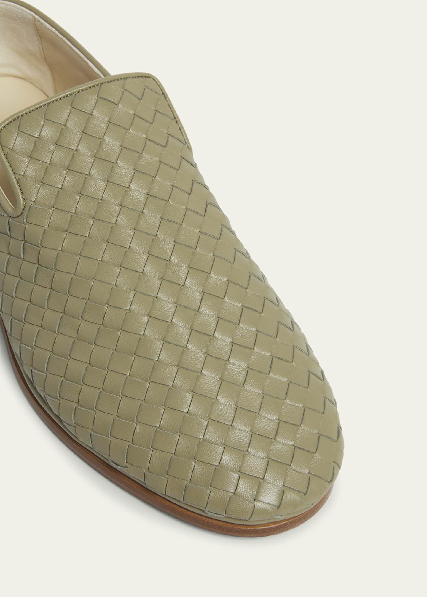 Bottega Veneta Men's Sunday Intrecciato Leather Slippers - Bergdorf Goodman