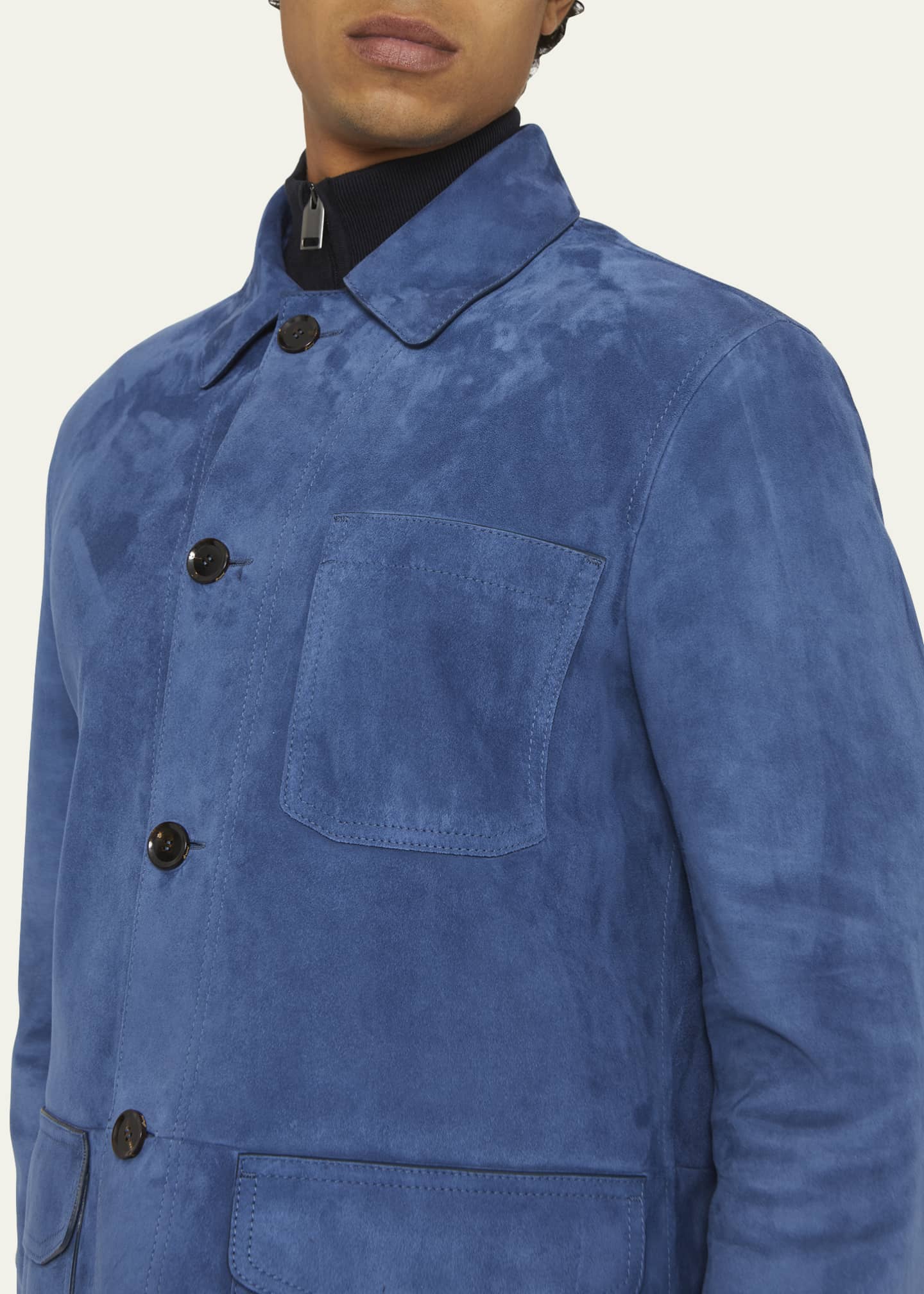 Brioni Men's Suede Work Jacket - Bergdorf Goodman