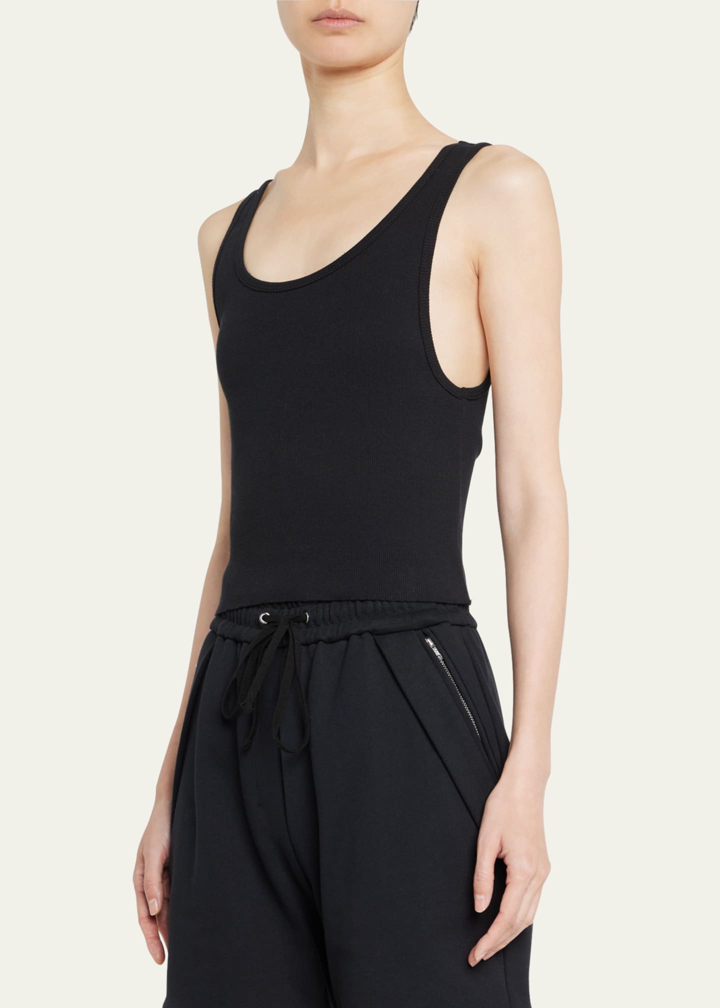 Eterne Cropped Scoop-Neck Tank Top - Bergdorf Goodman