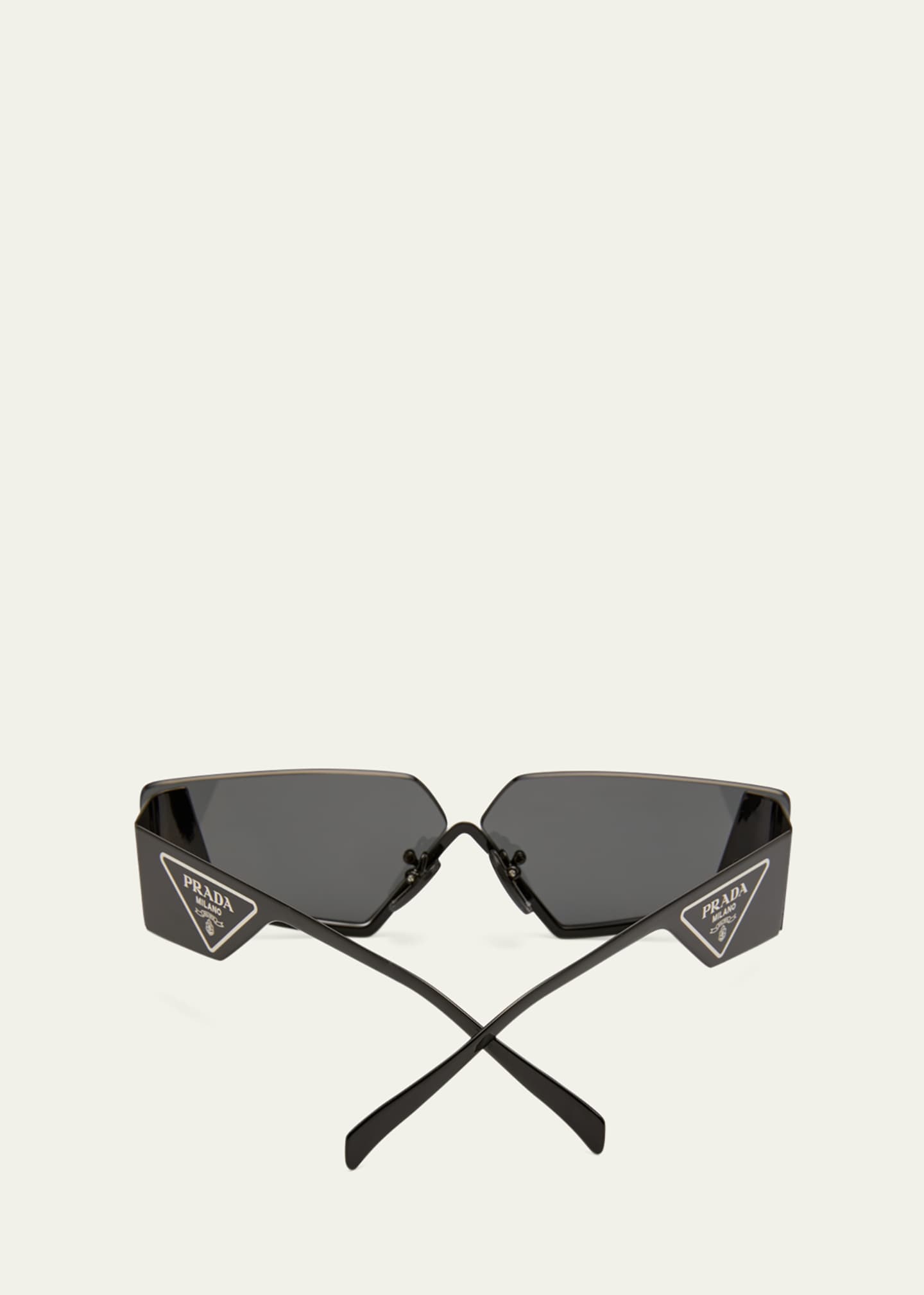 Prada Men's Triangle Logo Rimless Sunglasses - Bergdorf Goodman