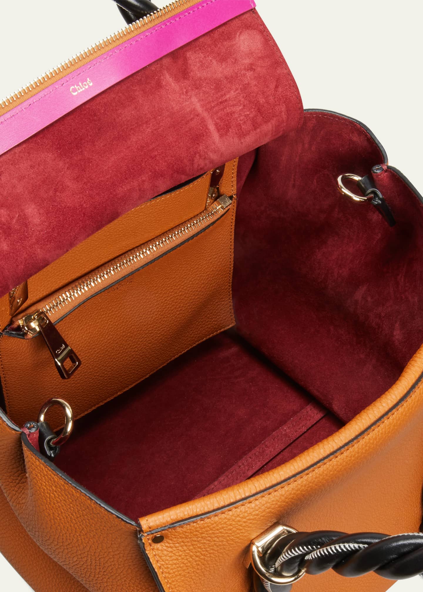 Chloe Oli Small Twisted Zip Leather Tote Bag - Bergdorf Goodman