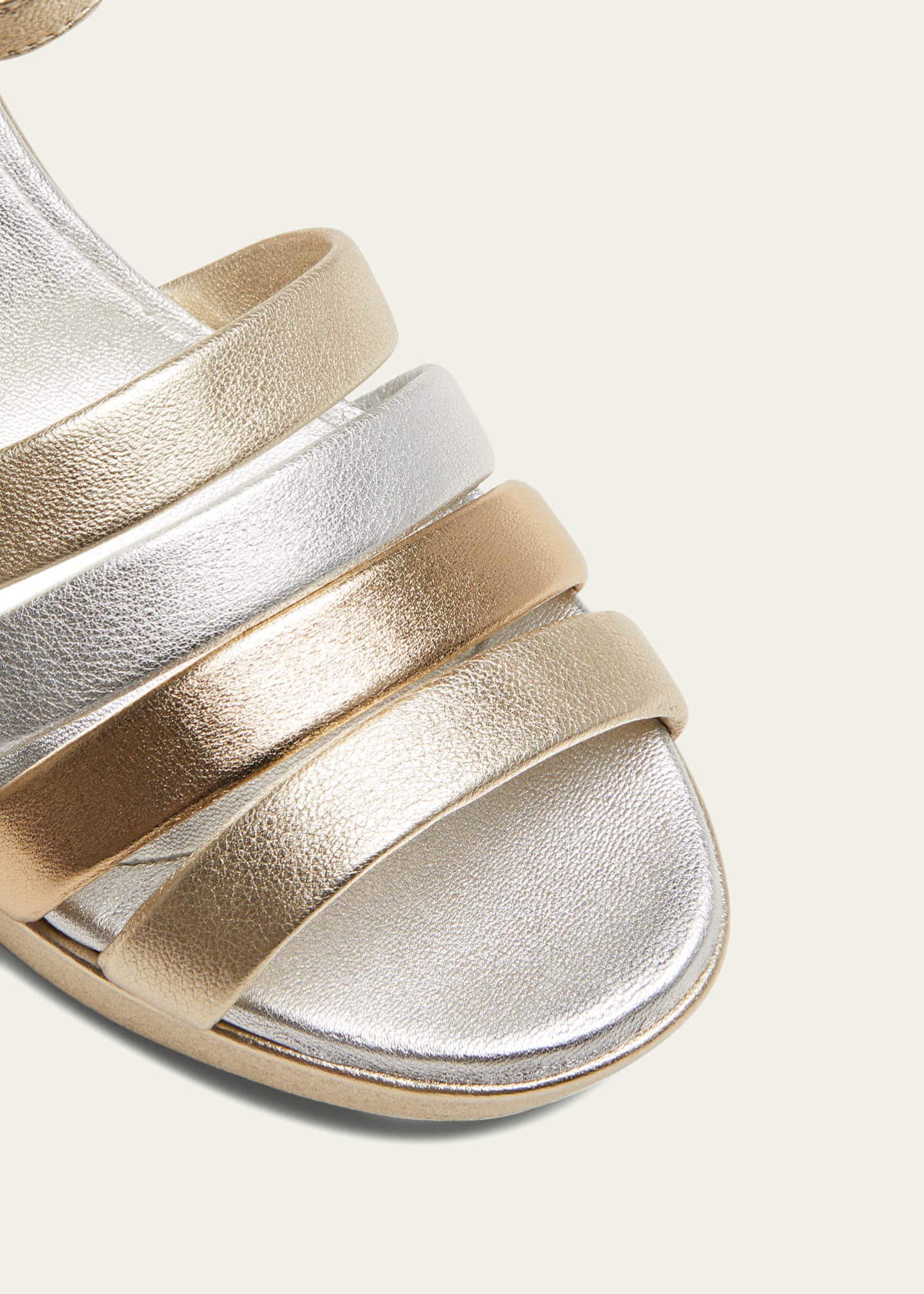 CAREL Baignade Metallic Ankle-Strap Sandals - Bergdorf Goodman