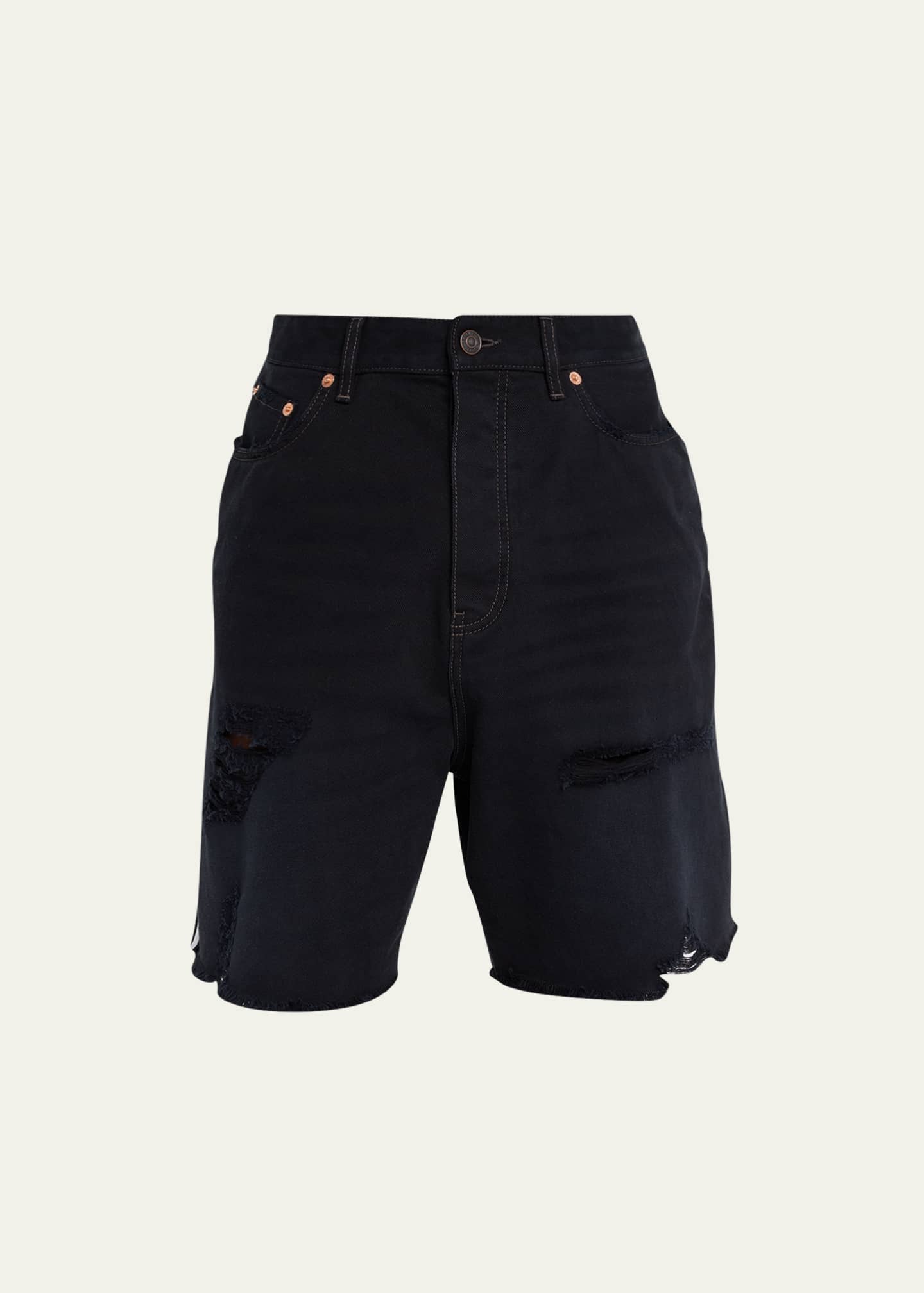 Balenciaga x Adidas Men's 3-Stripes Denim Shorts - Bergdorf Goodman