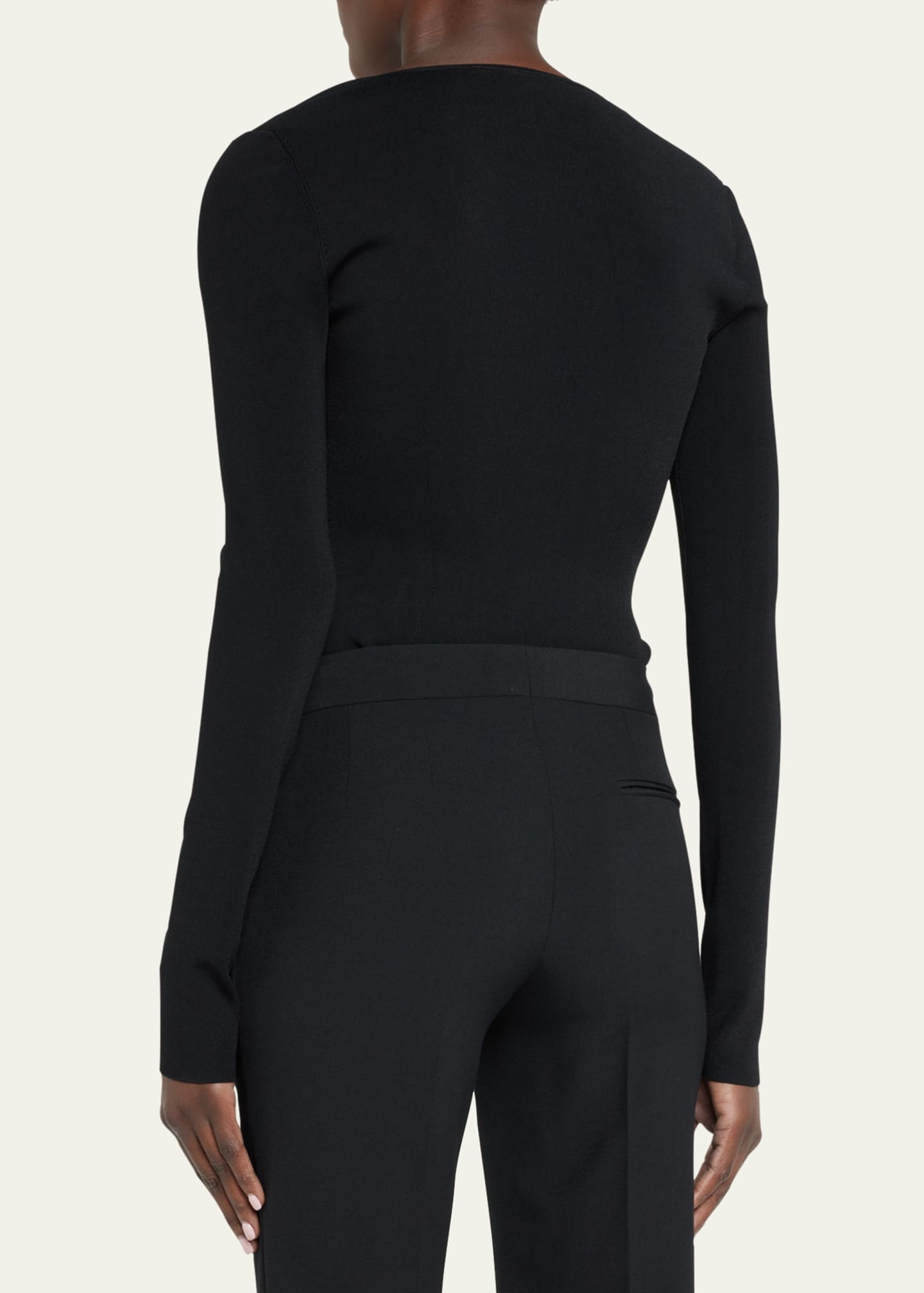 Victoria Beckham VB Body Deep V-Neck Bodysuit - Bergdorf Goodman