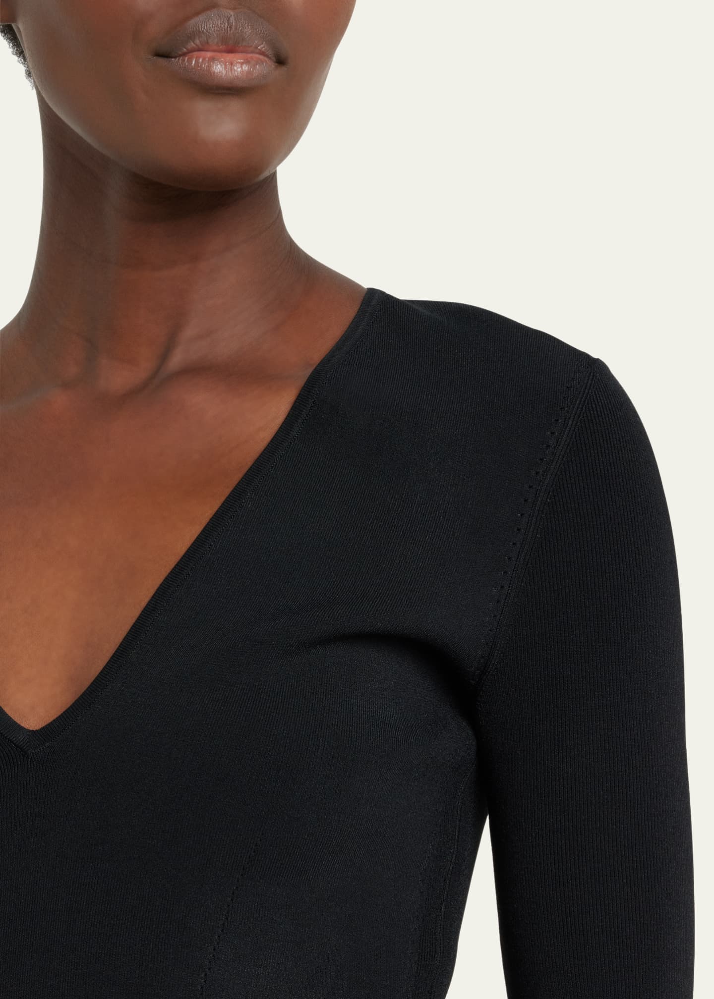 Victoria Beckham VB Body Deep V-Neck Bodysuit - Bergdorf Goodman