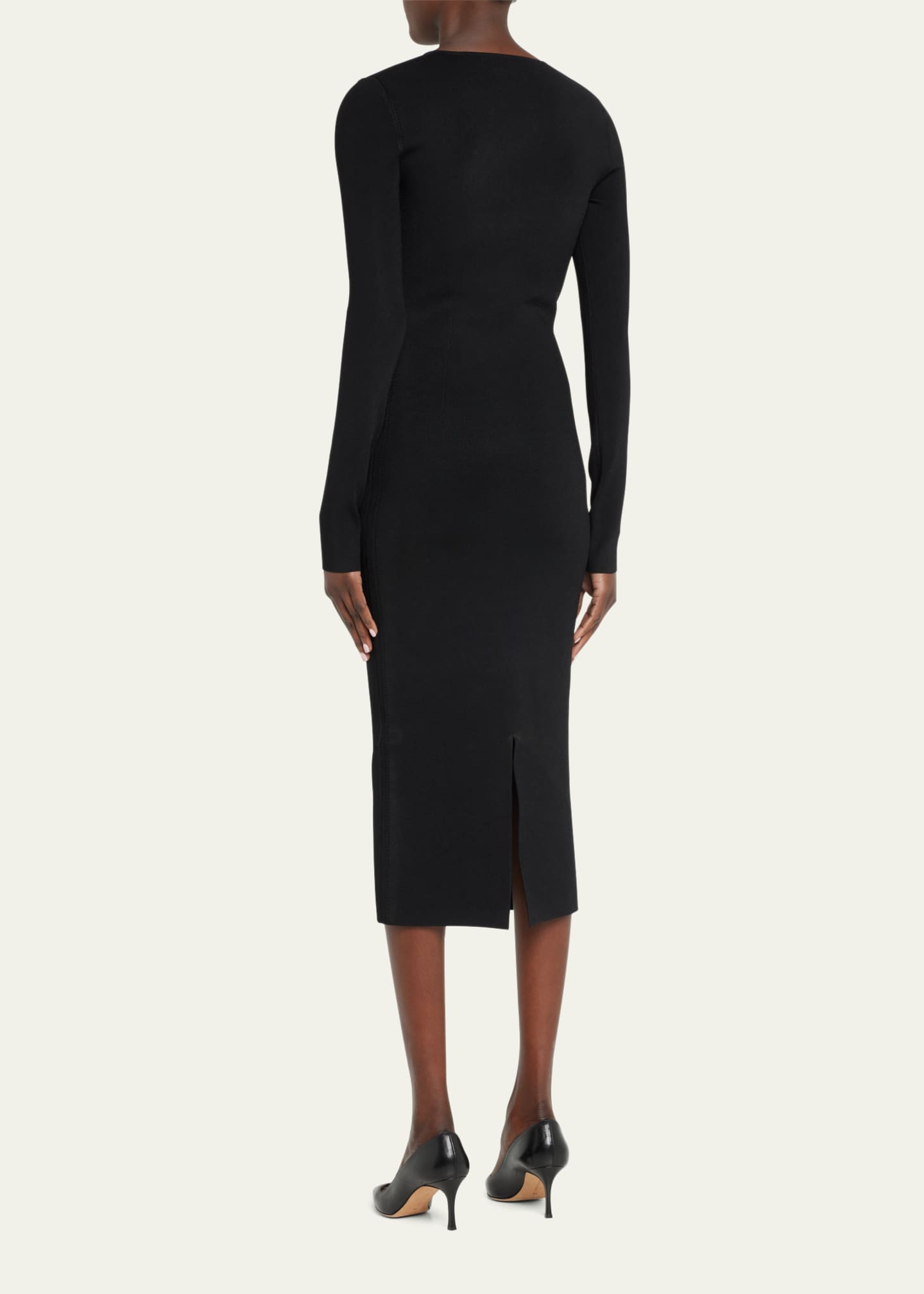 Victoria Beckham VB Body Deep V Midi Dress - Bergdorf Goodman