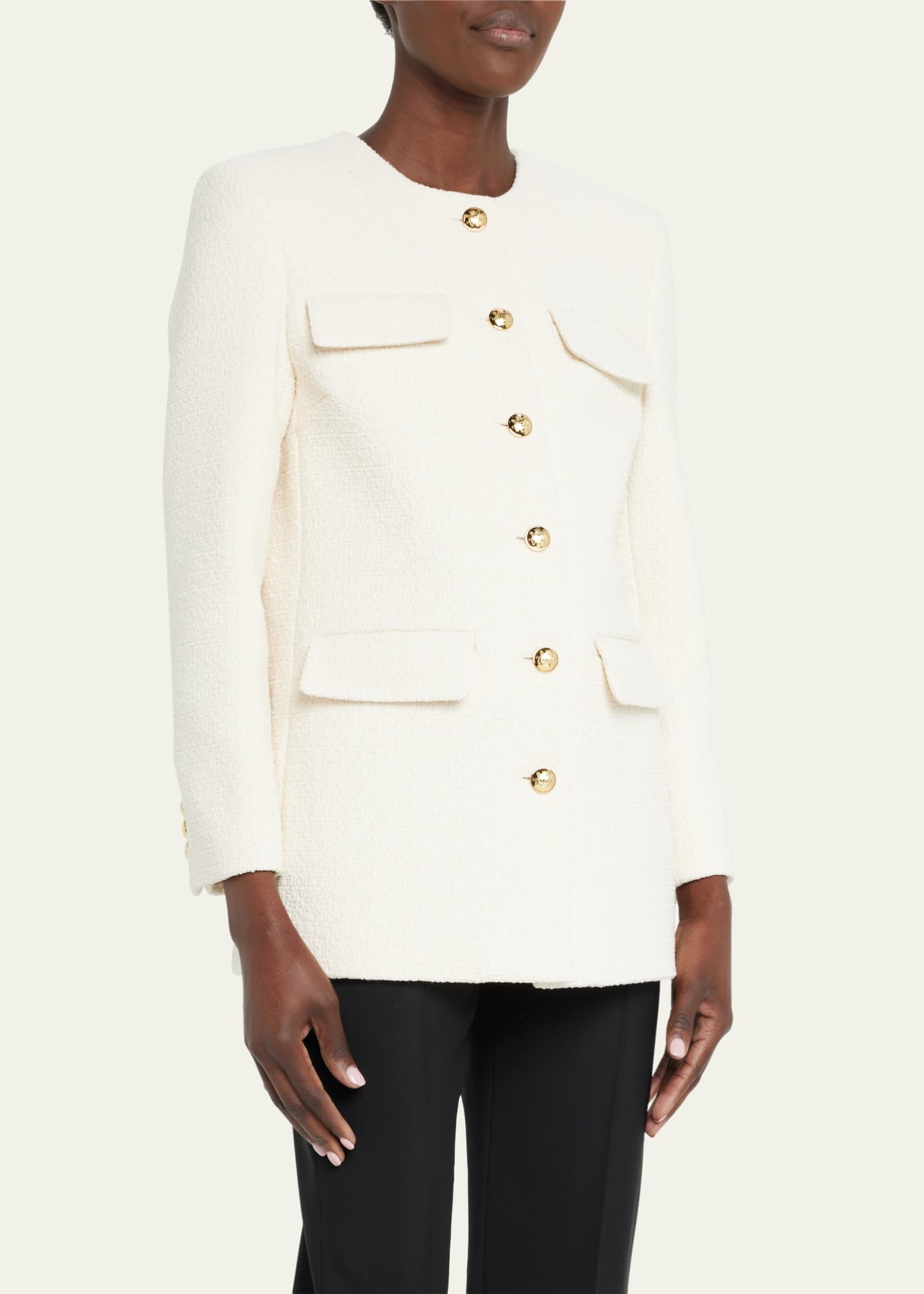 Nili Lotan Gabrielle Collarless Tweed Jacket - Bergdorf Goodman