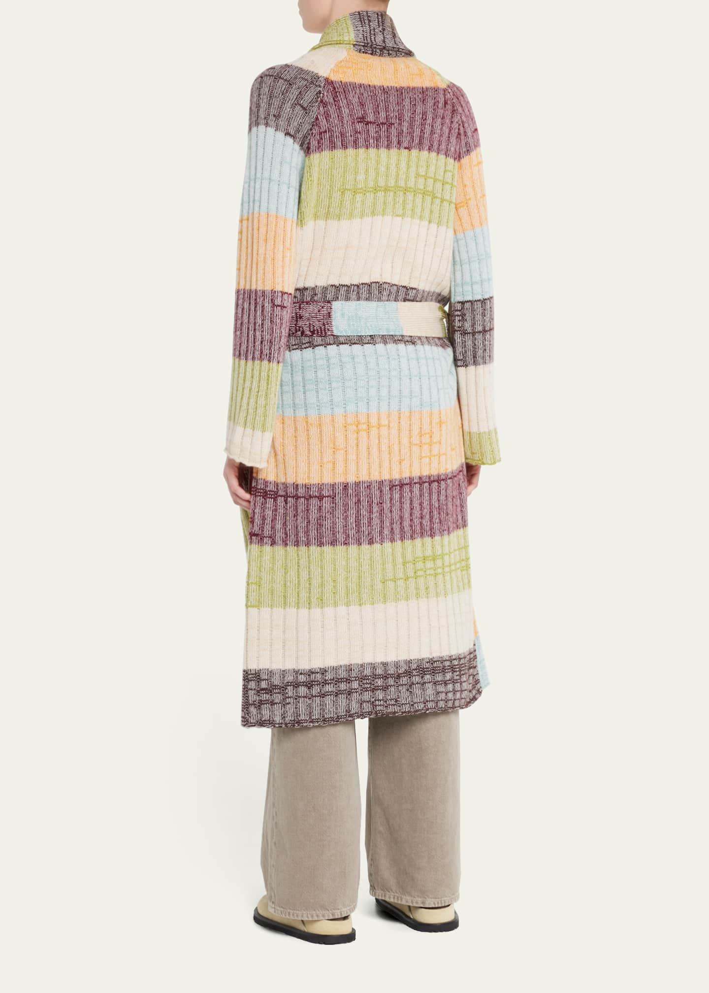 The Elder Statesman Oasis Striped Cashmere Rib Robe - Bergdorf Goodman