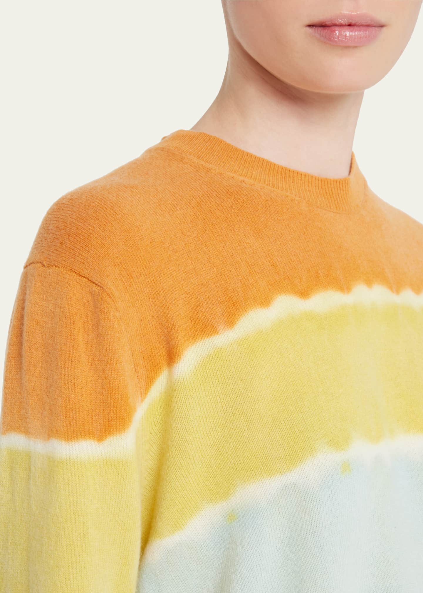 The Elder Statesman Deep Dive Striped Tie-Dye Cashmere Sweater ...