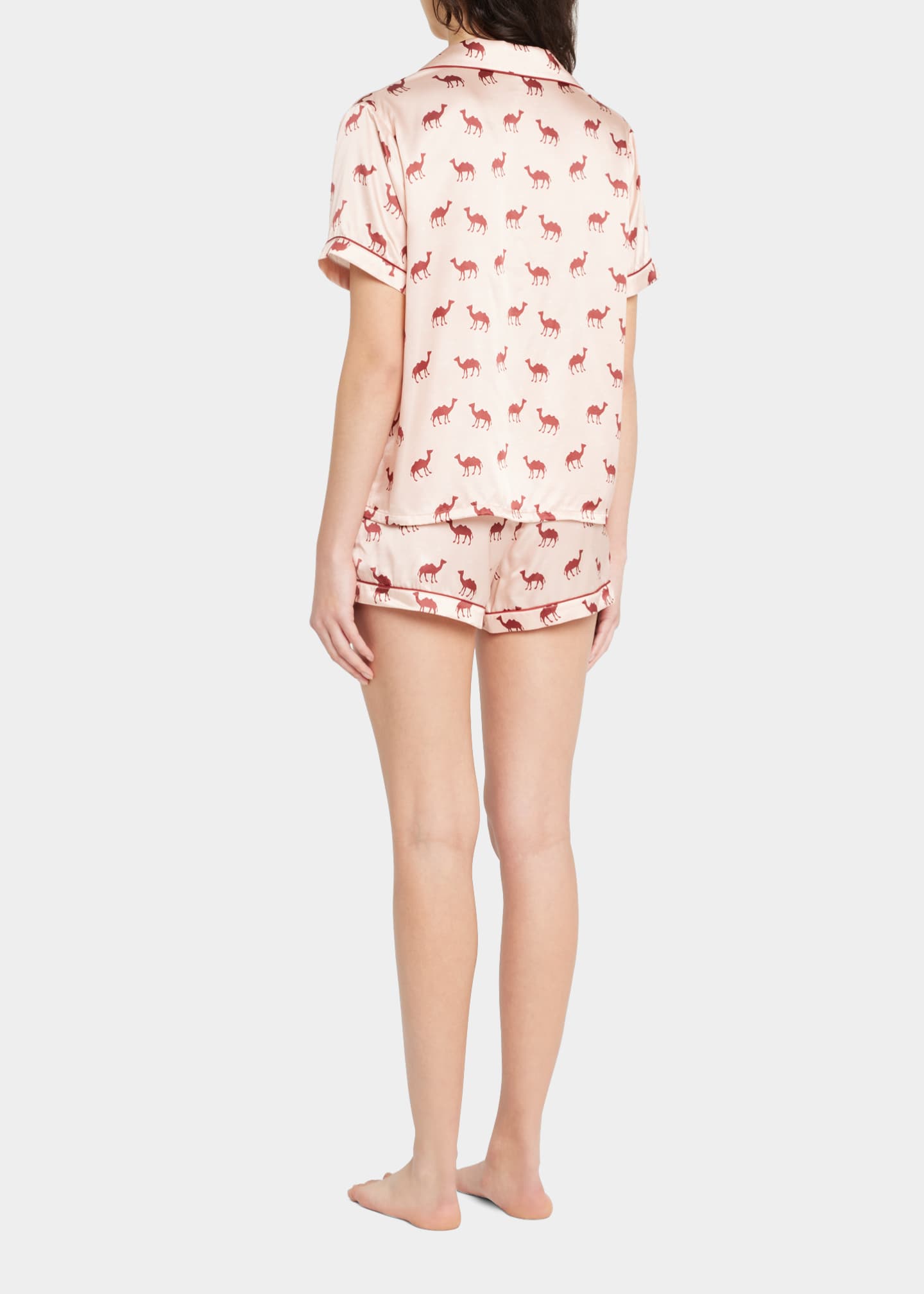 Morgan Lane Katelyn Fiona Camel-Print Short Pajama Set - Bergdorf Goodman