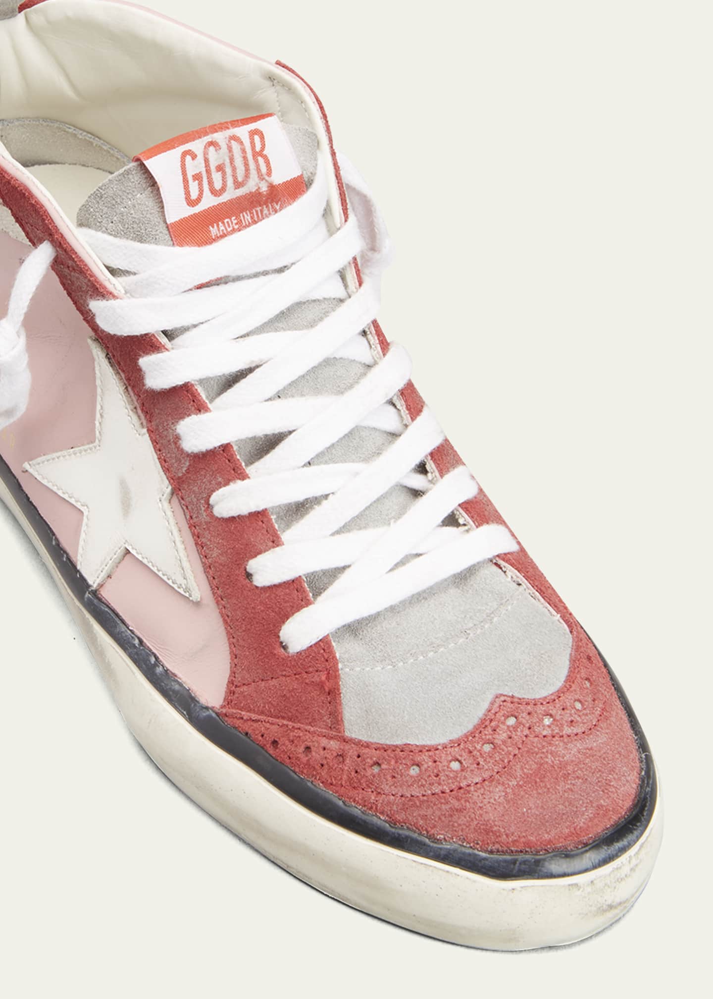 Golden Goose Mid Star Colorblock Wing-Tip Sneakers - Bergdorf Goodman