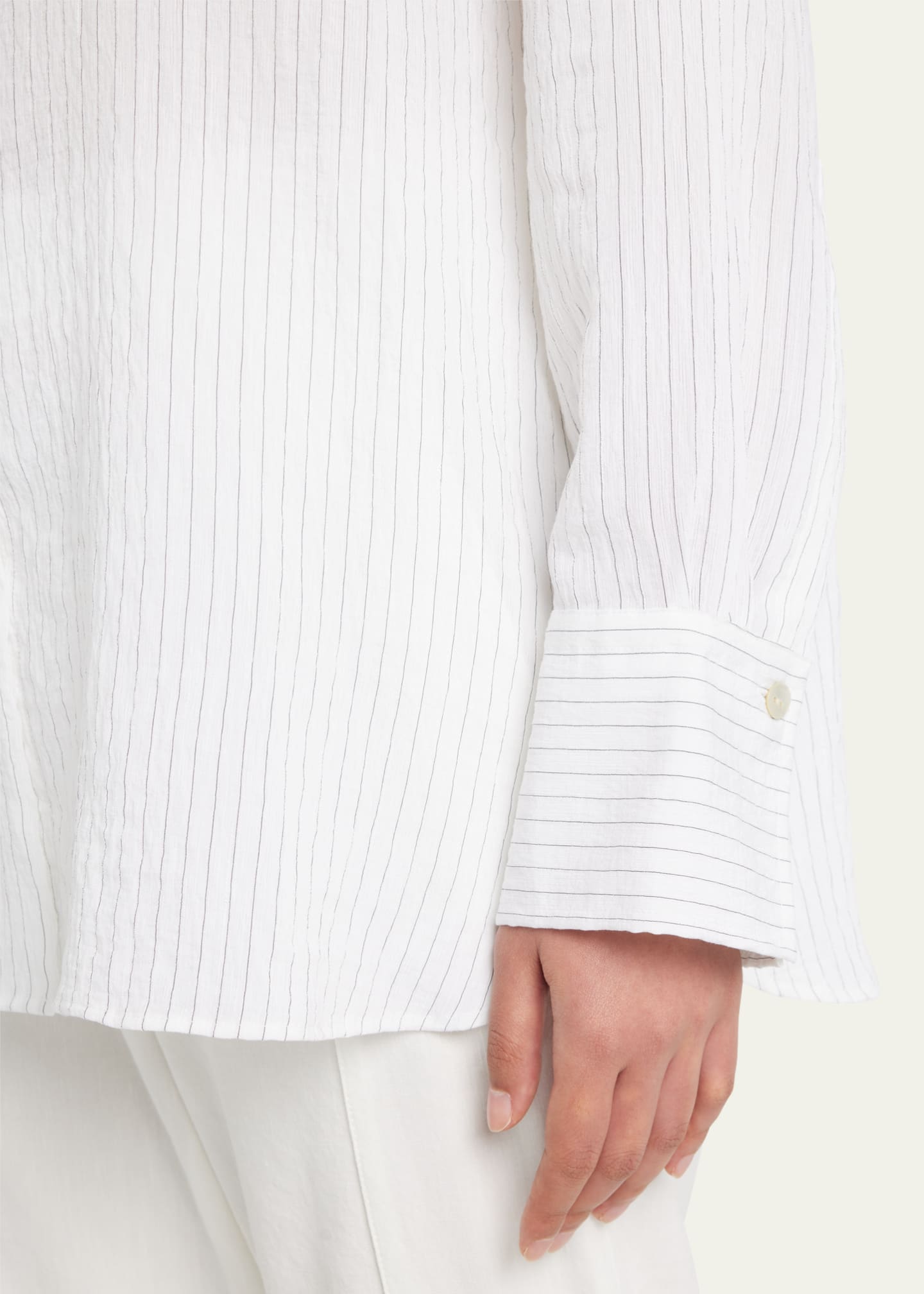 Vince Fine Stripe Relaxed Button-Front Shirt - Bergdorf Goodman