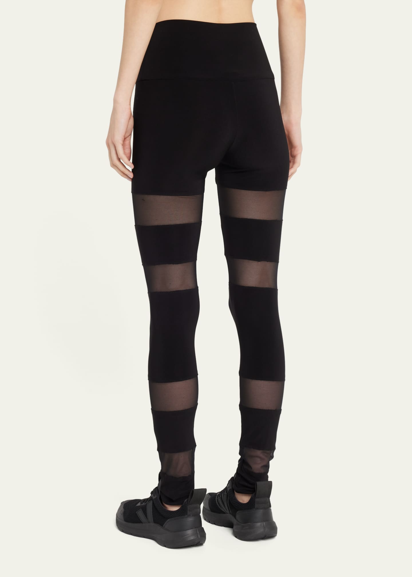 Norma Kamali Active Sheer Block High-Waisted Leggings - Bergdorf Goodman