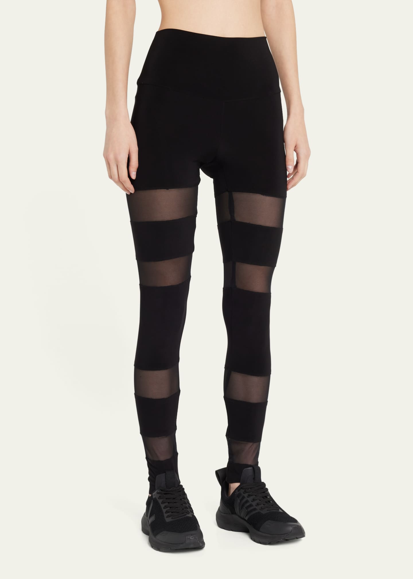 Norma Kamali Active Sheer Block High-Waisted Leggings - Bergdorf Goodman