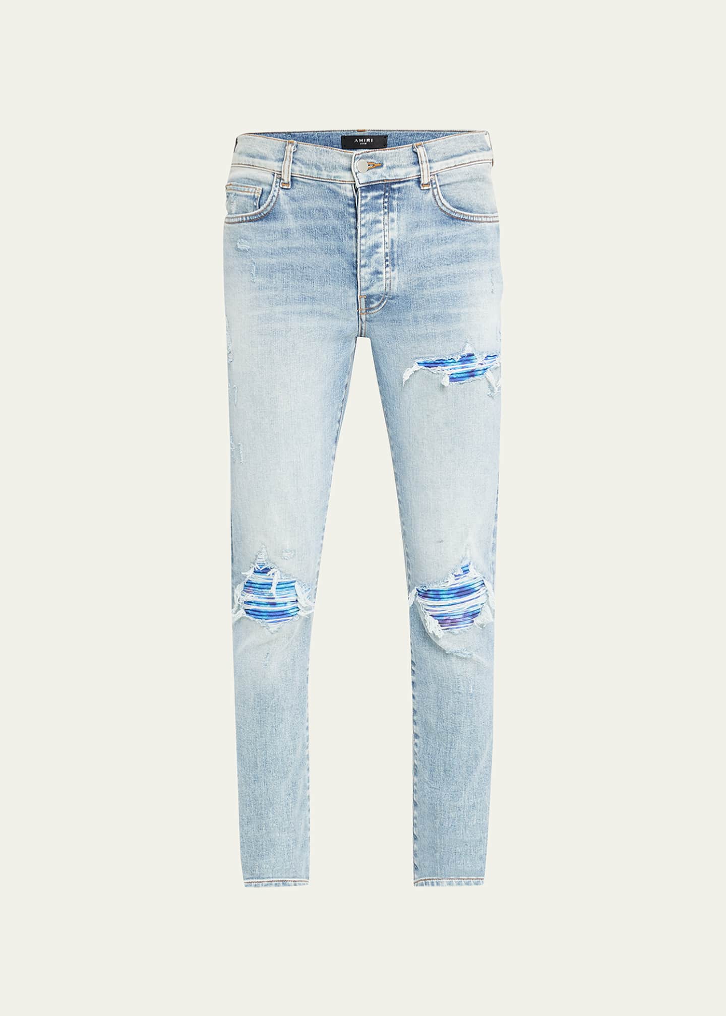Amiri Men's Destroyed Tie-Dye Patch Skinny Jeans - Bergdorf Goodman