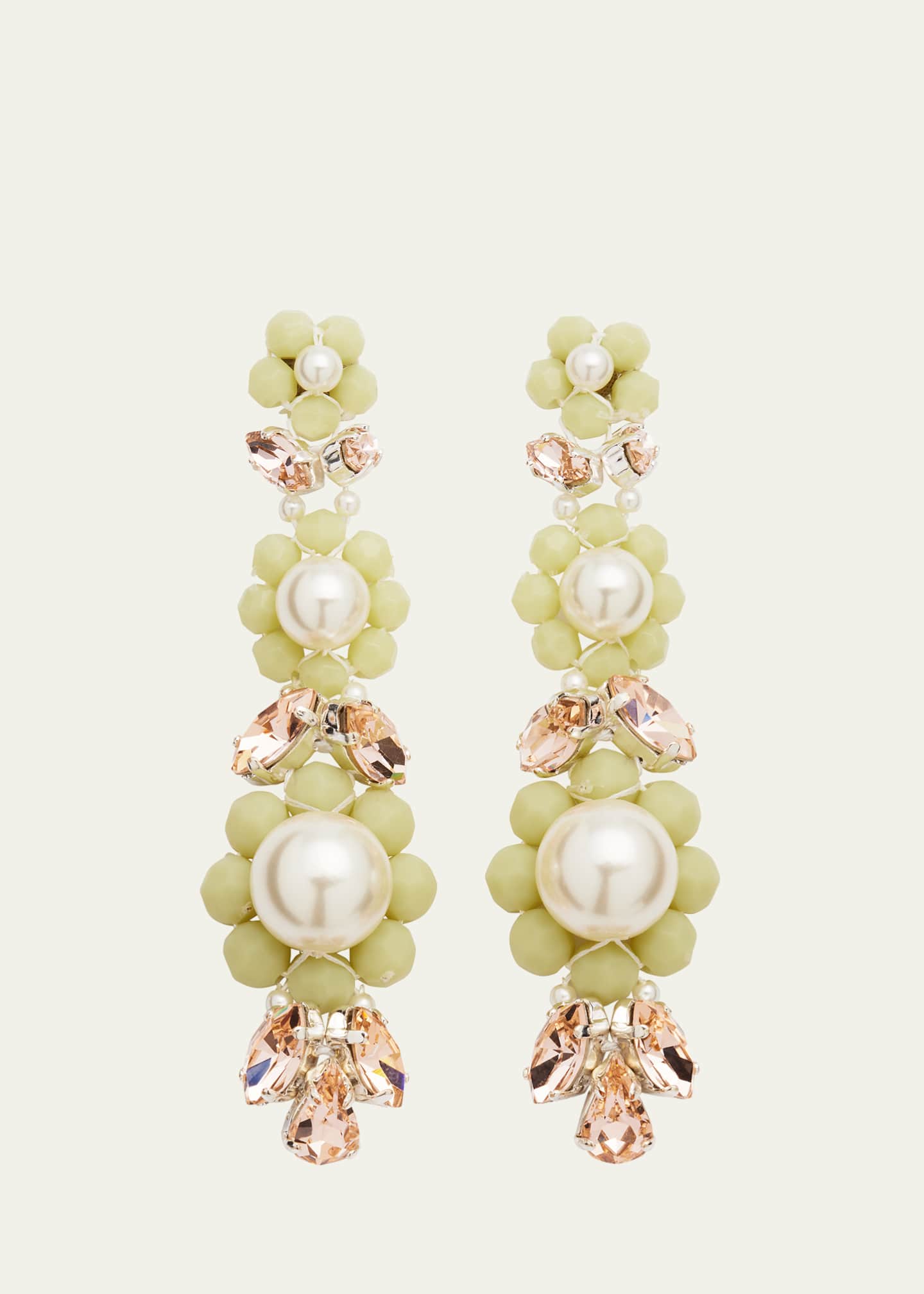 Simone Rocha Long Daisy Leaf Cluster Earrings - Bergdorf Goodman