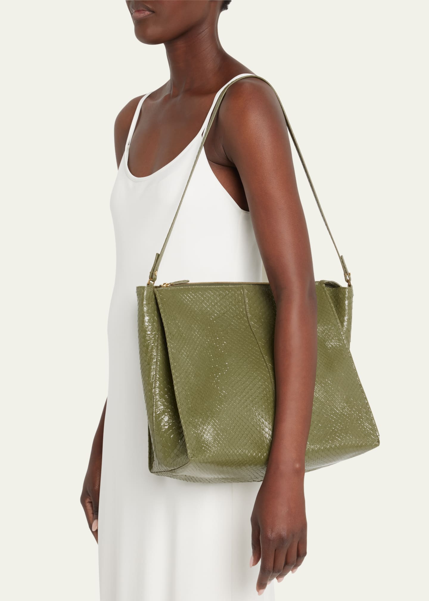 THE ROW Aspen Python Zip Shoulder Bag - Bergdorf Goodman