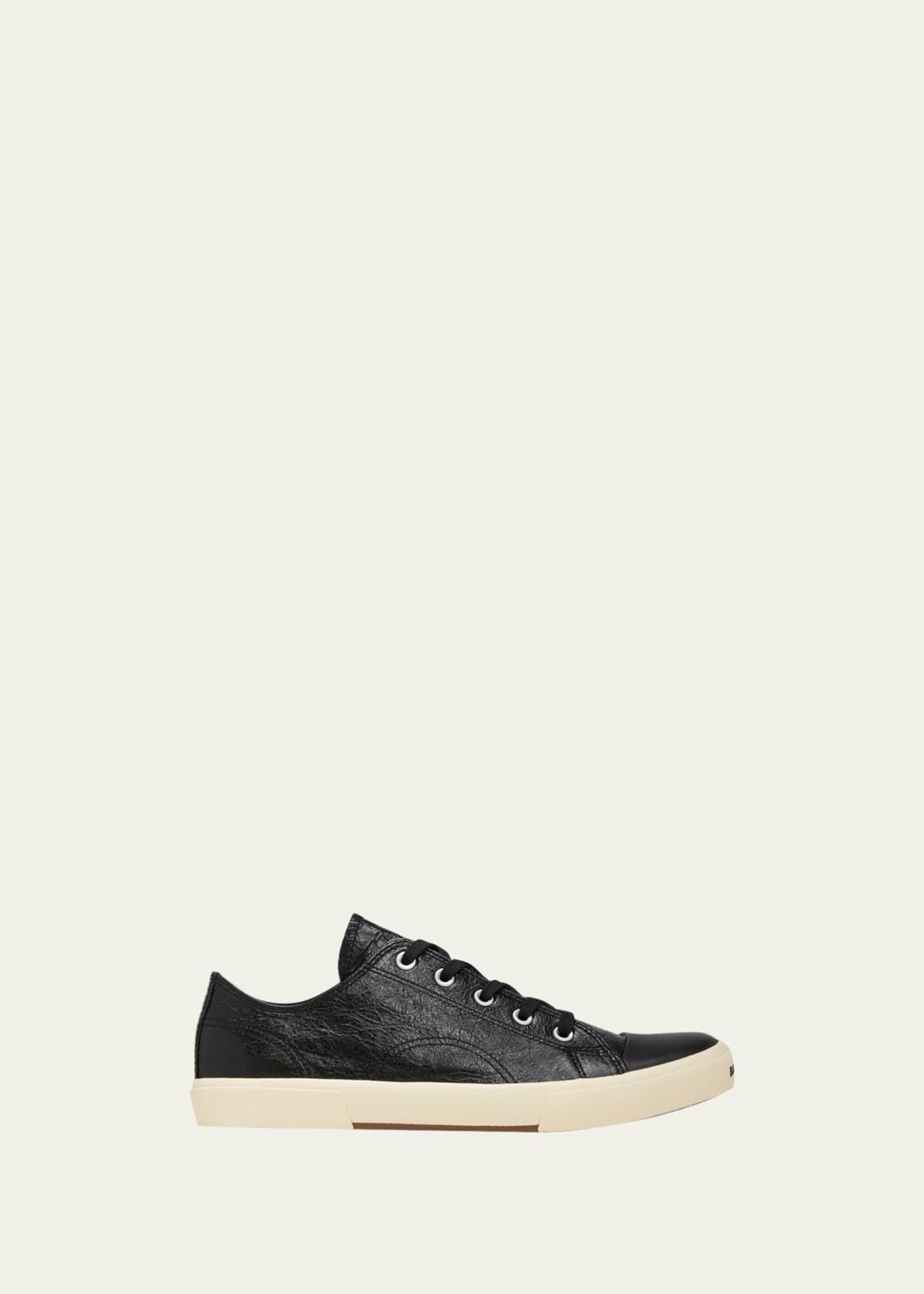 Balenciaga Men's Paris Textured Leather Low-Top Sneakers - Bergdorf Goodman