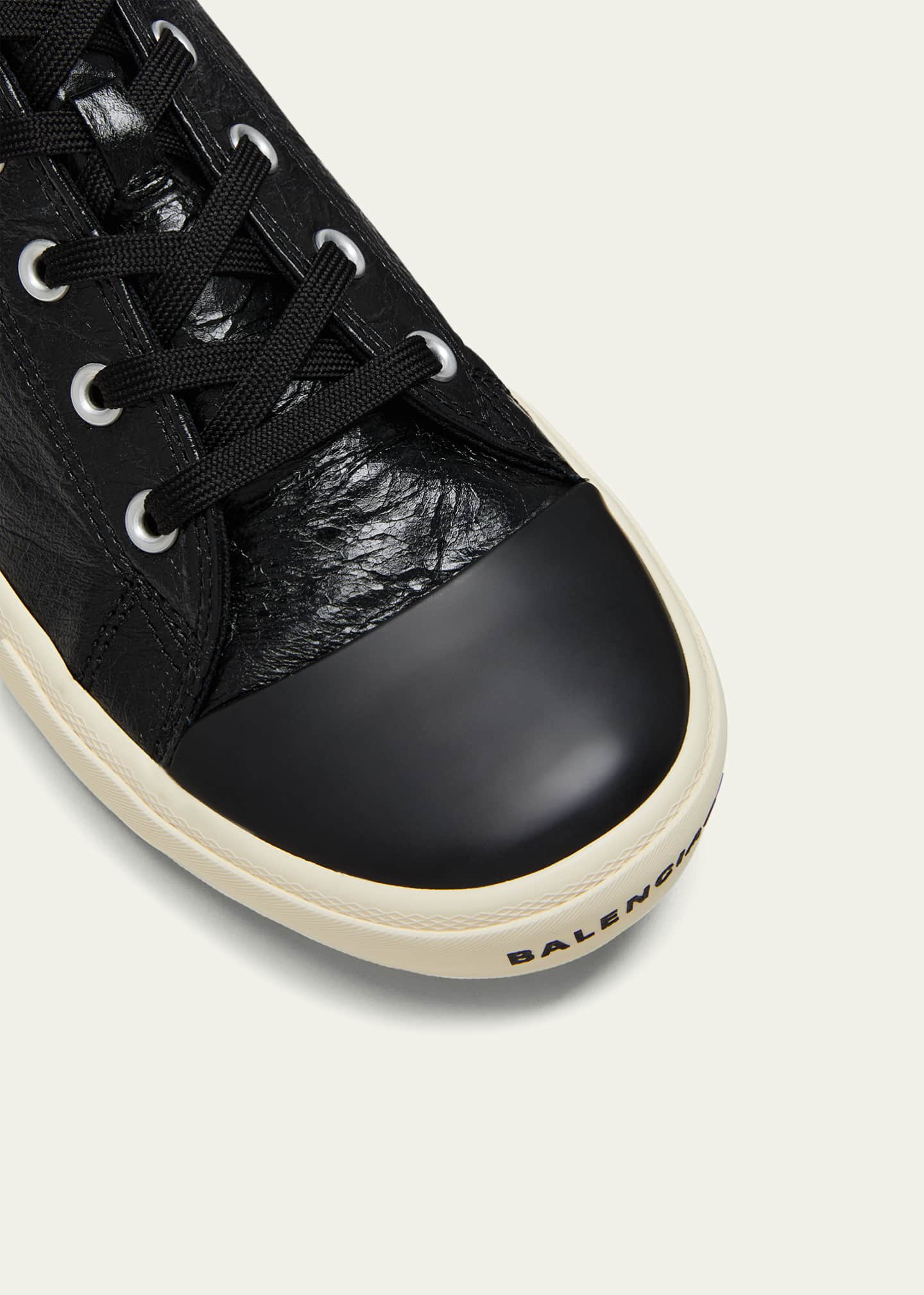 Balenciaga Men's Paris Textured Leather Low-Top Sneakers - Bergdorf Goodman