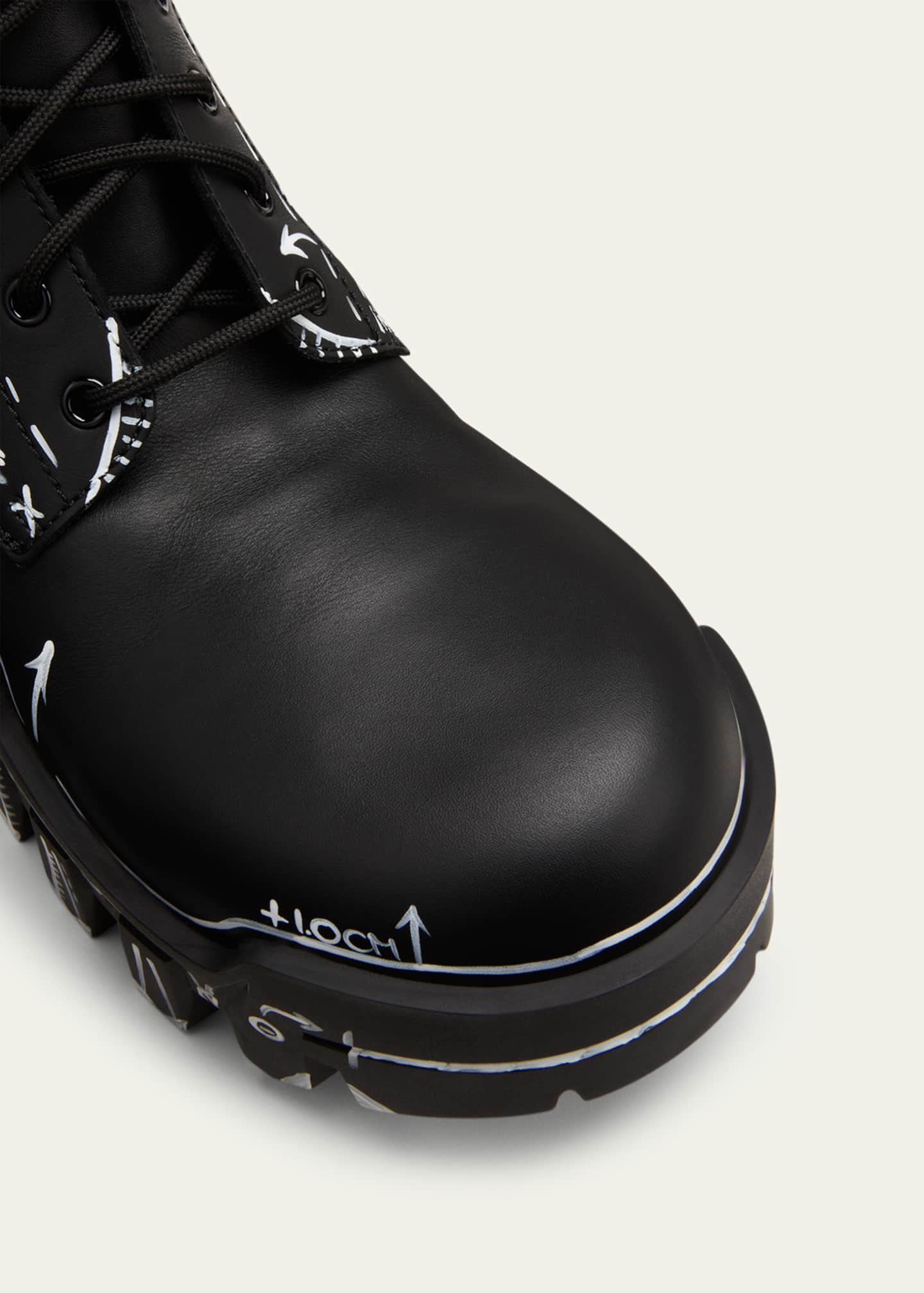 Balenciaga Men's Bulldozer Marker Lug-Sole Boots - Bergdorf Goodman