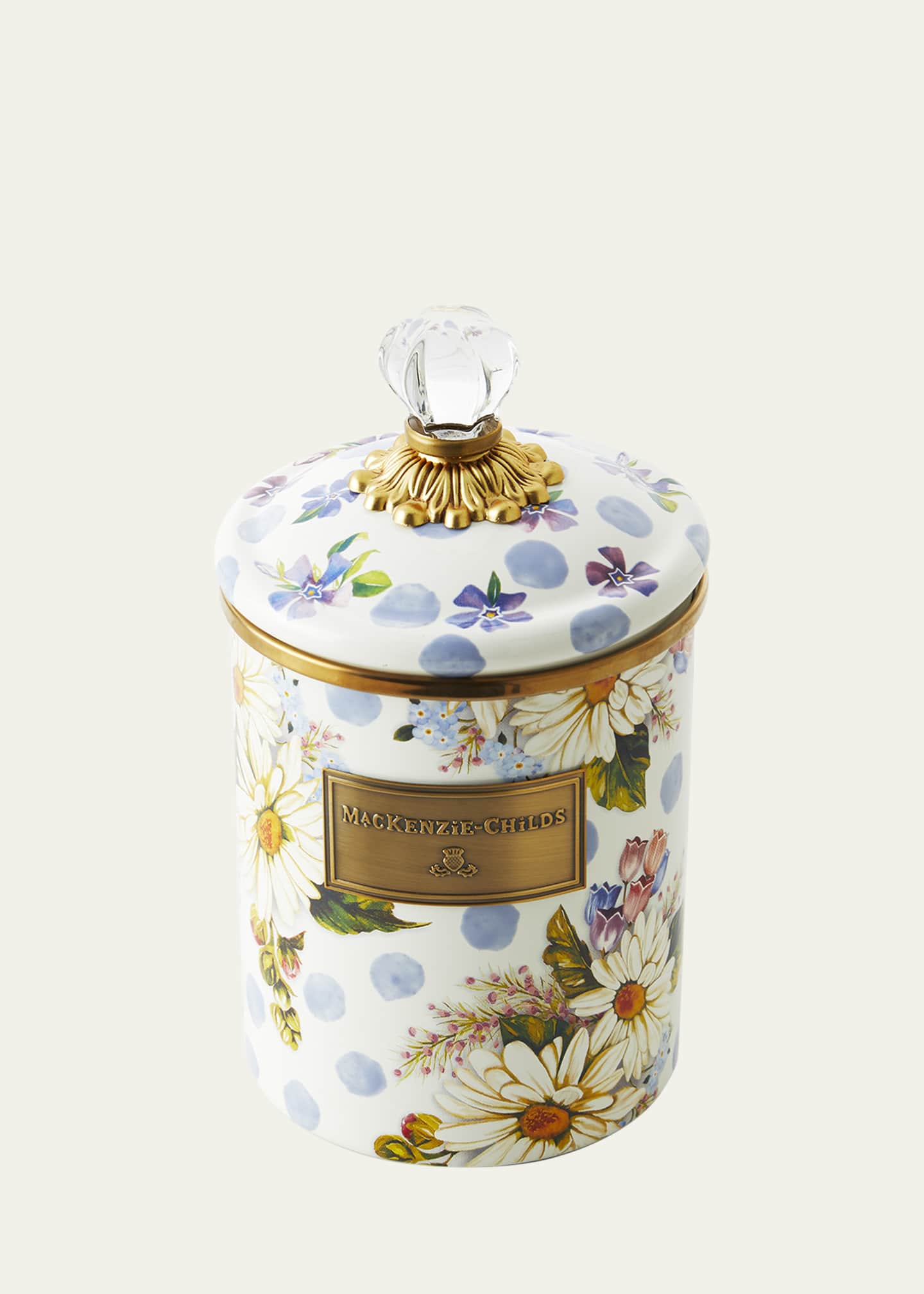 MacKenzie-Childs Blue Wildflowers Medium Enamel Canister - Bergdorf Goodman