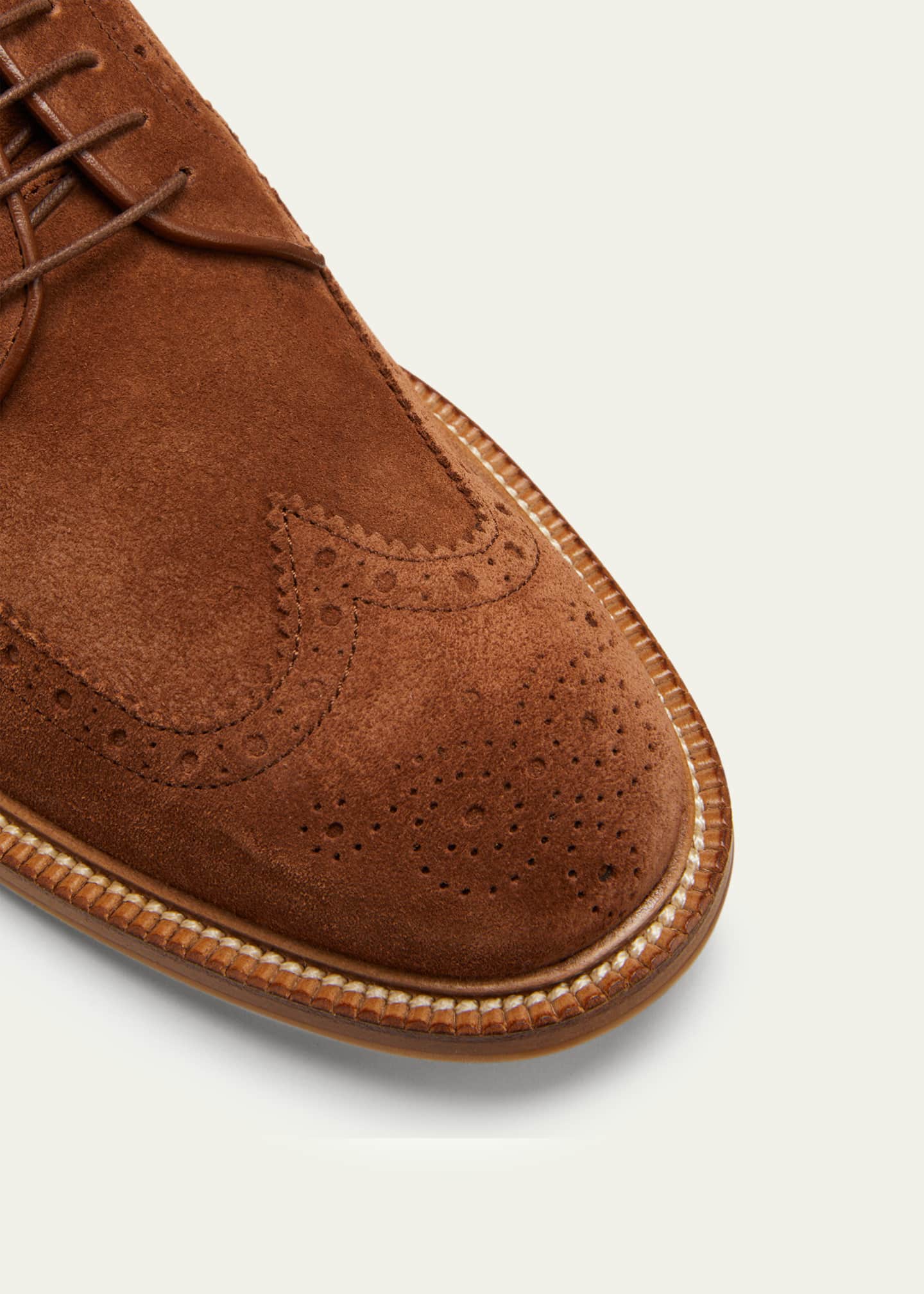 Brunello Cucinelli Men's Suede-Leather Wingtip Derby Shoes - Bergdorf ...