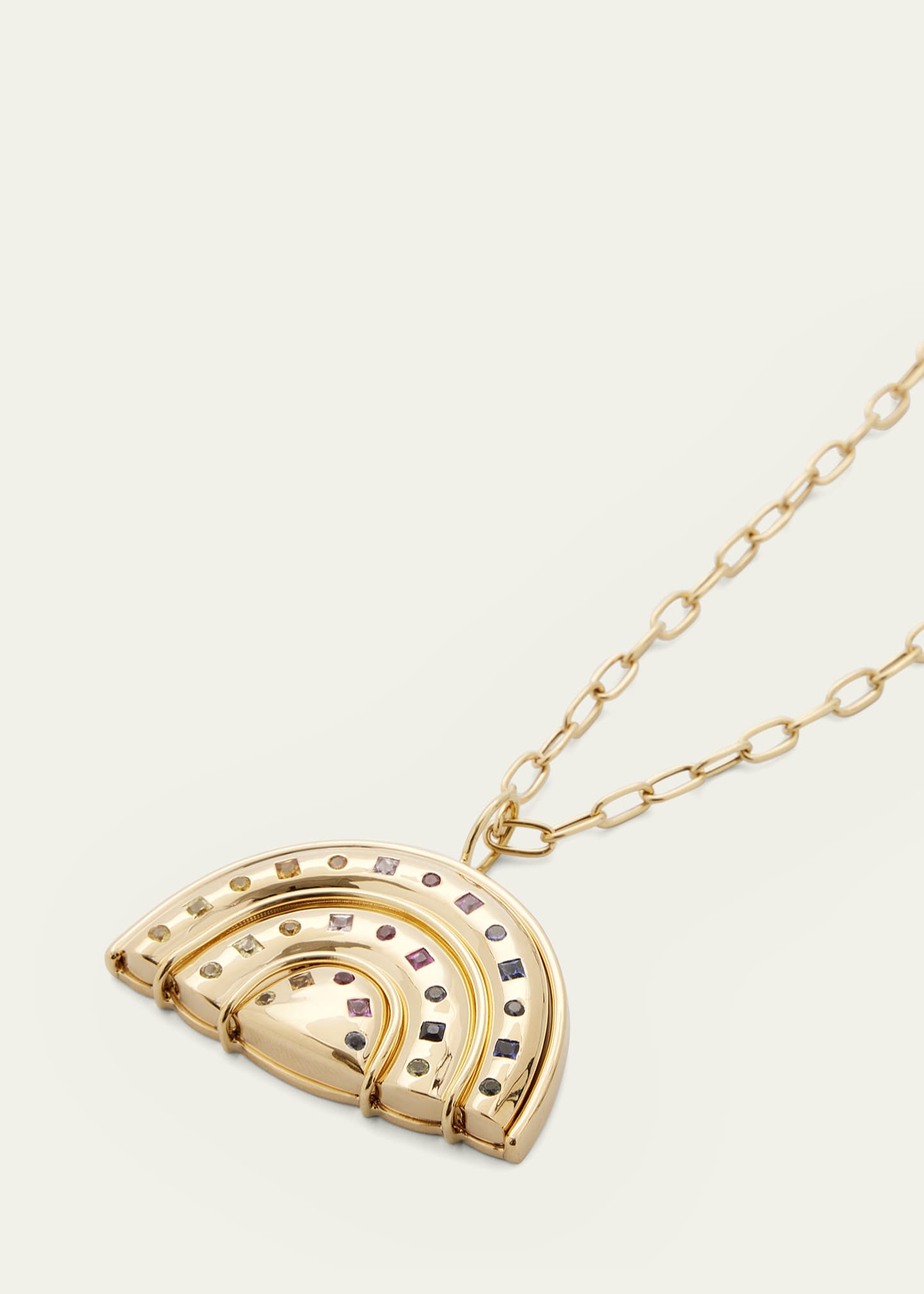 Brent Neale Medium Gold Marianne Pendant Necklace with Rainbow ...