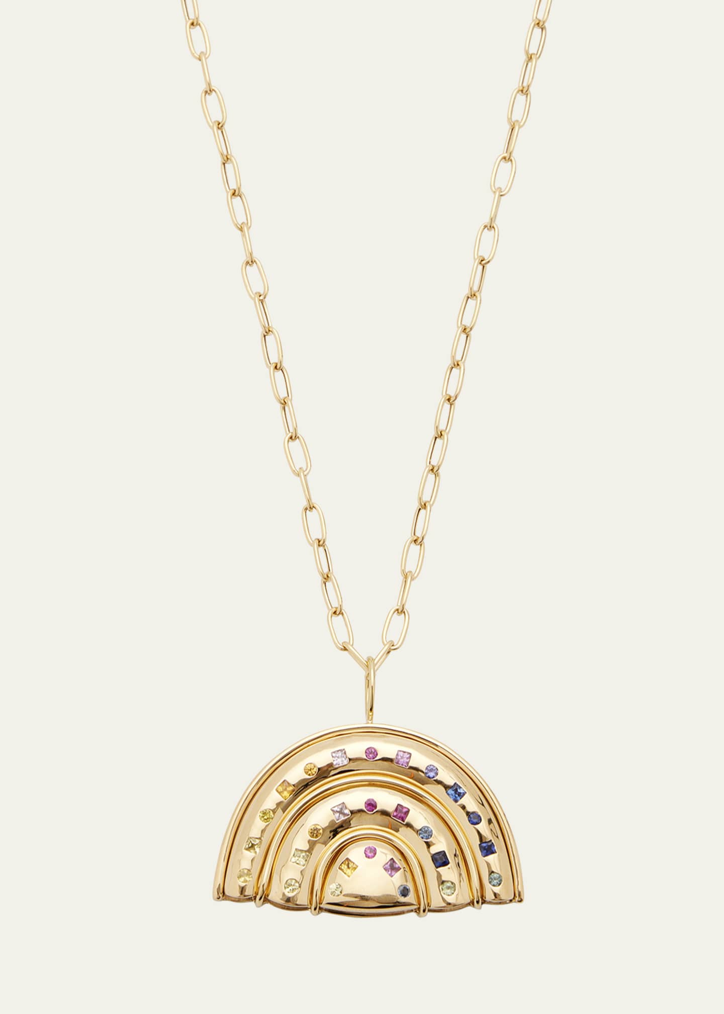 Brent Neale Medium Gold Marianne Pendant Necklace with Rainbow ...