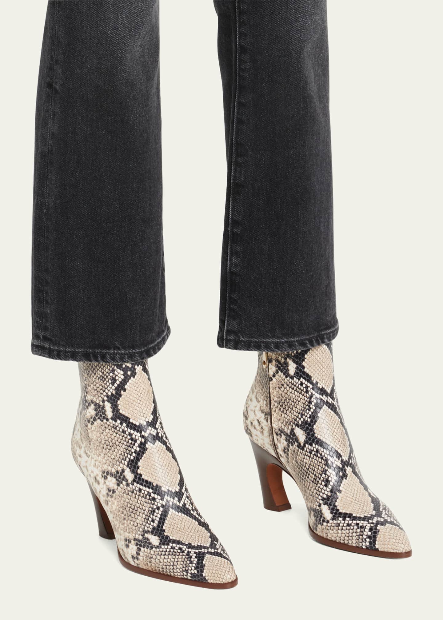 Chloe Oli Snake-Embossed Leather Booties - Bergdorf Goodman
