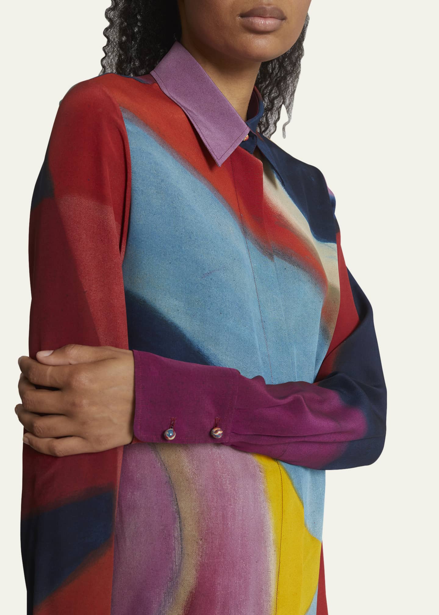 Chloe Abstract-Print Silk Collared Blouse - Bergdorf Goodman